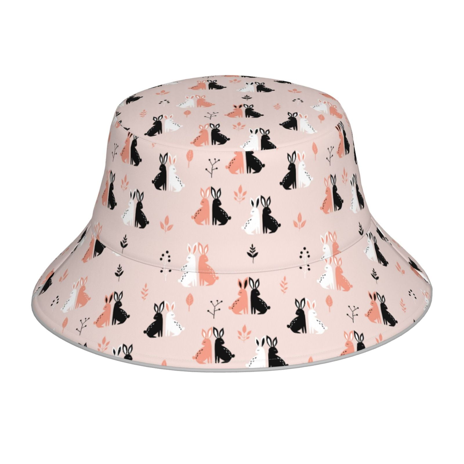 Honeii White And Black Rabbit for Unisex Bucket Hat Waterproof Rain Hat ...