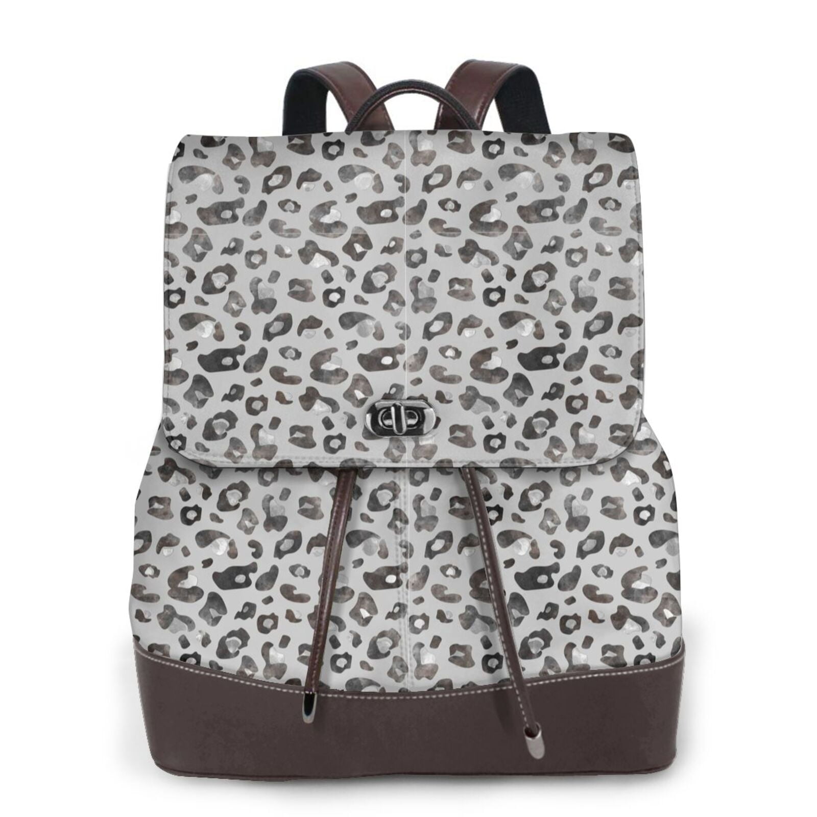 Honeii Wild Animal Leopard Print rint Leather Backpack,Trendy Leather ...