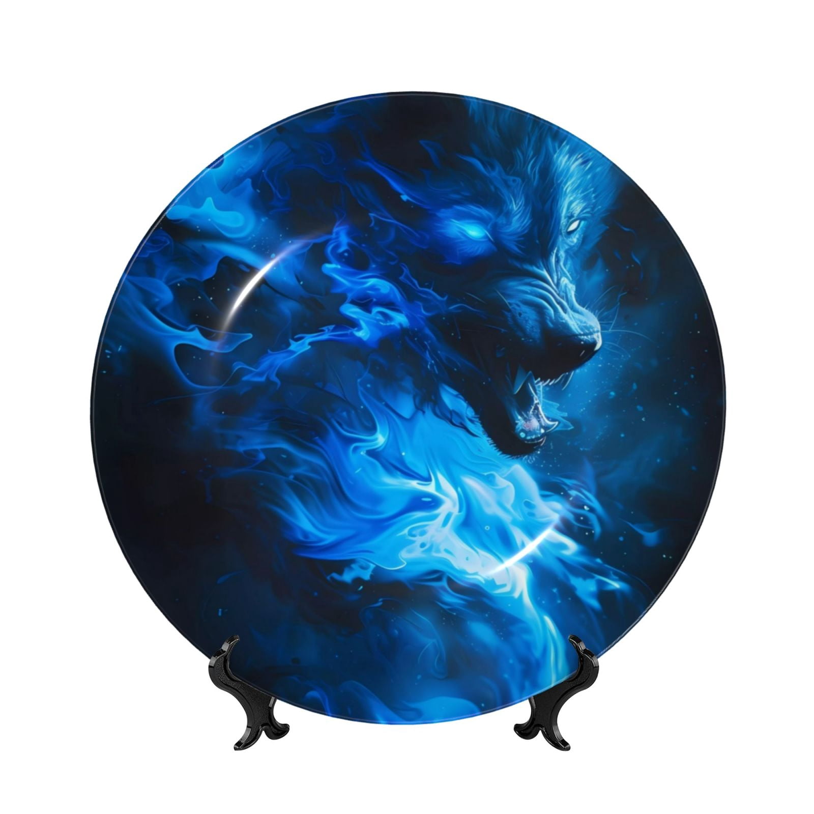 Honeii Wolf Print Elegant Bone China Decorative Plate, Porcelain Plate ...