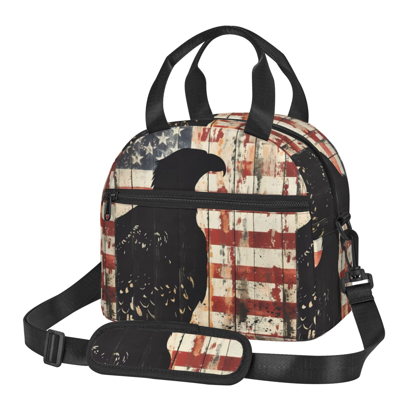 Honeii Wood Grain Bald Eagle for Insulated Lunch Box, Lunch Bag Lunch ...