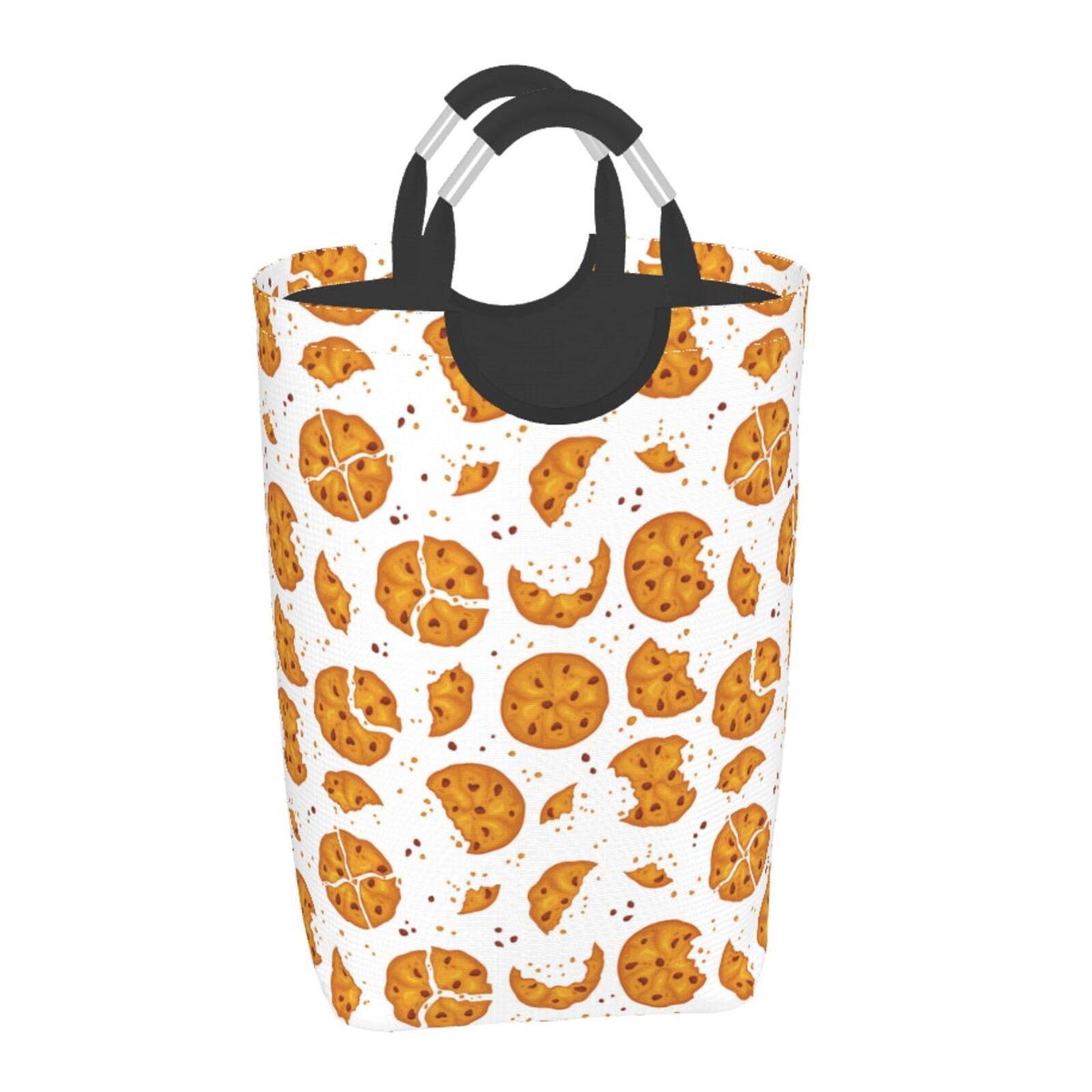 Honeii Yellow Biscuit Print Laundry Hamper Collapsible Laundry Baskets ...