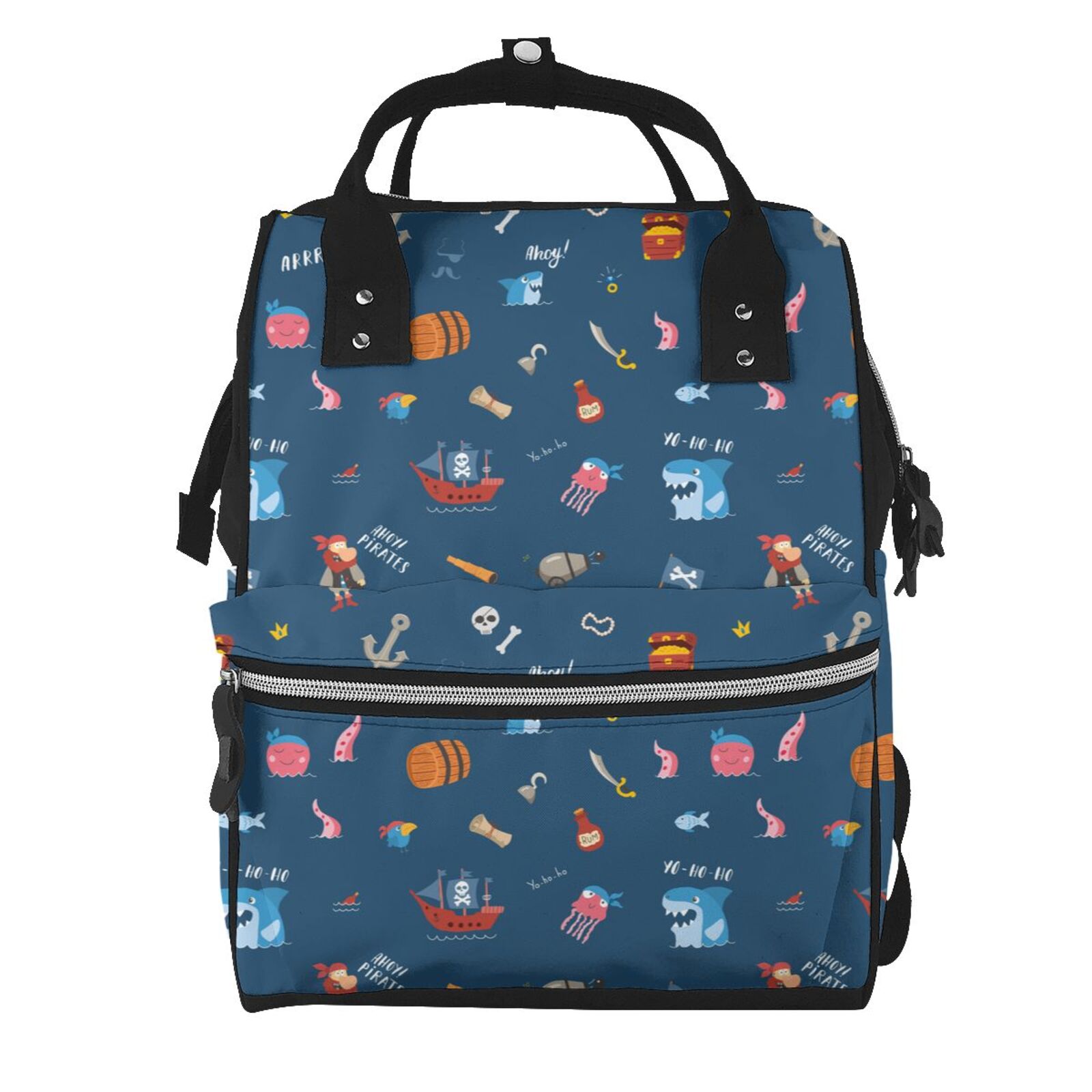 Honeii aniamls Pirate Pattern Mummy Diaper Bag Backpack Durable ...