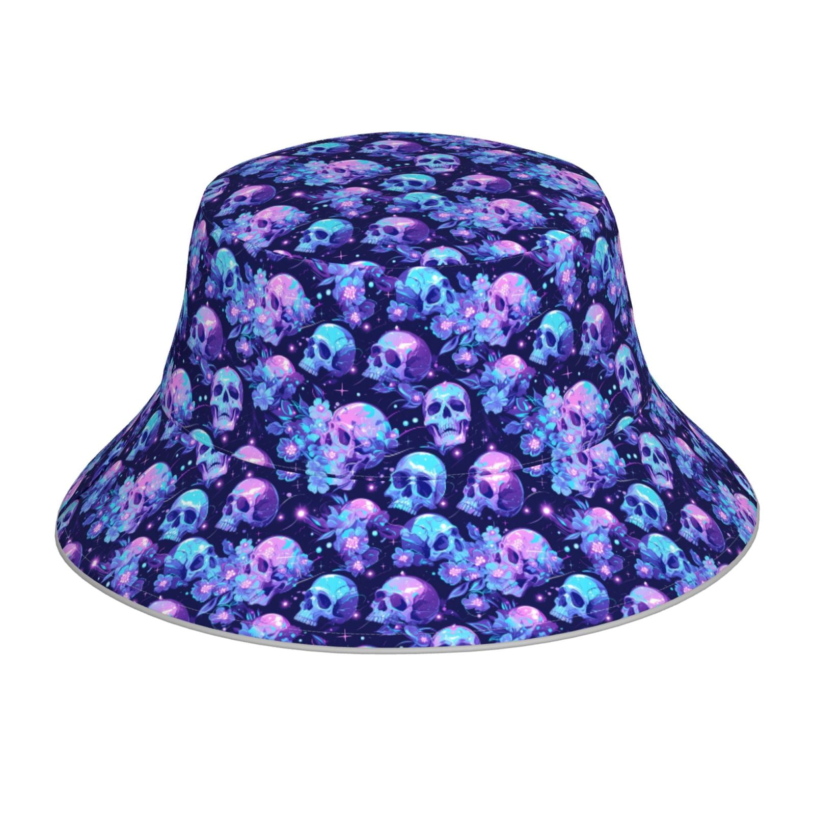 Honeii crystal Skull flower star for Unisex Bucket Hat Waterproof Rain ...