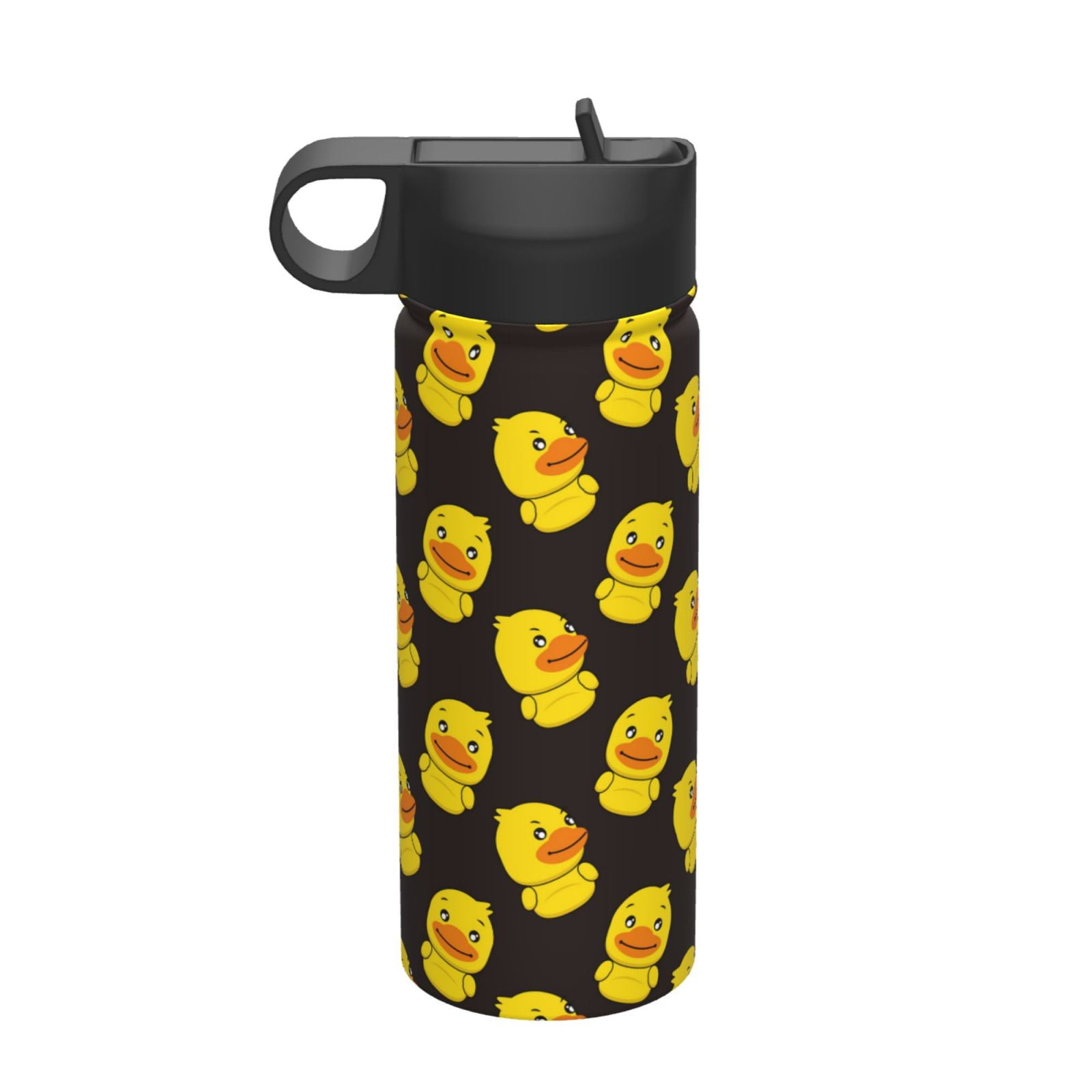 Honeii cute duck Print 18 oz Insulated Water Bottle with Straw Lid ...