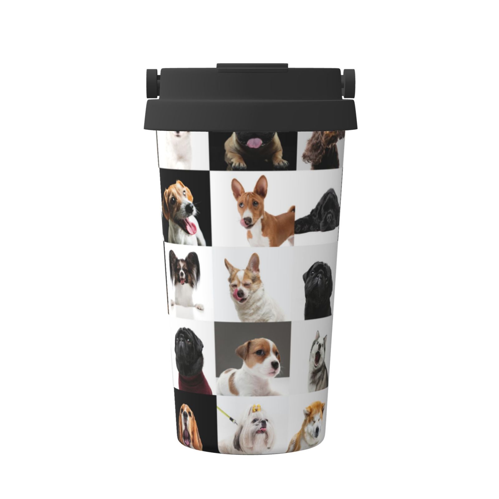 Honeii dogs pets collage Print Travel Coffee Mug Insulated Coffee Cup ...