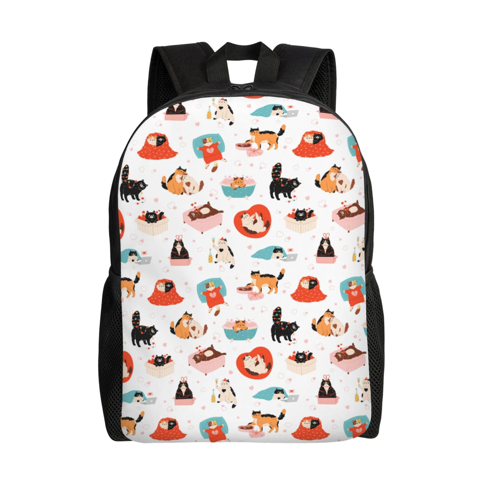 Honeii funny cats celebrating Valentine's Day Print Laptop Backpack for ...