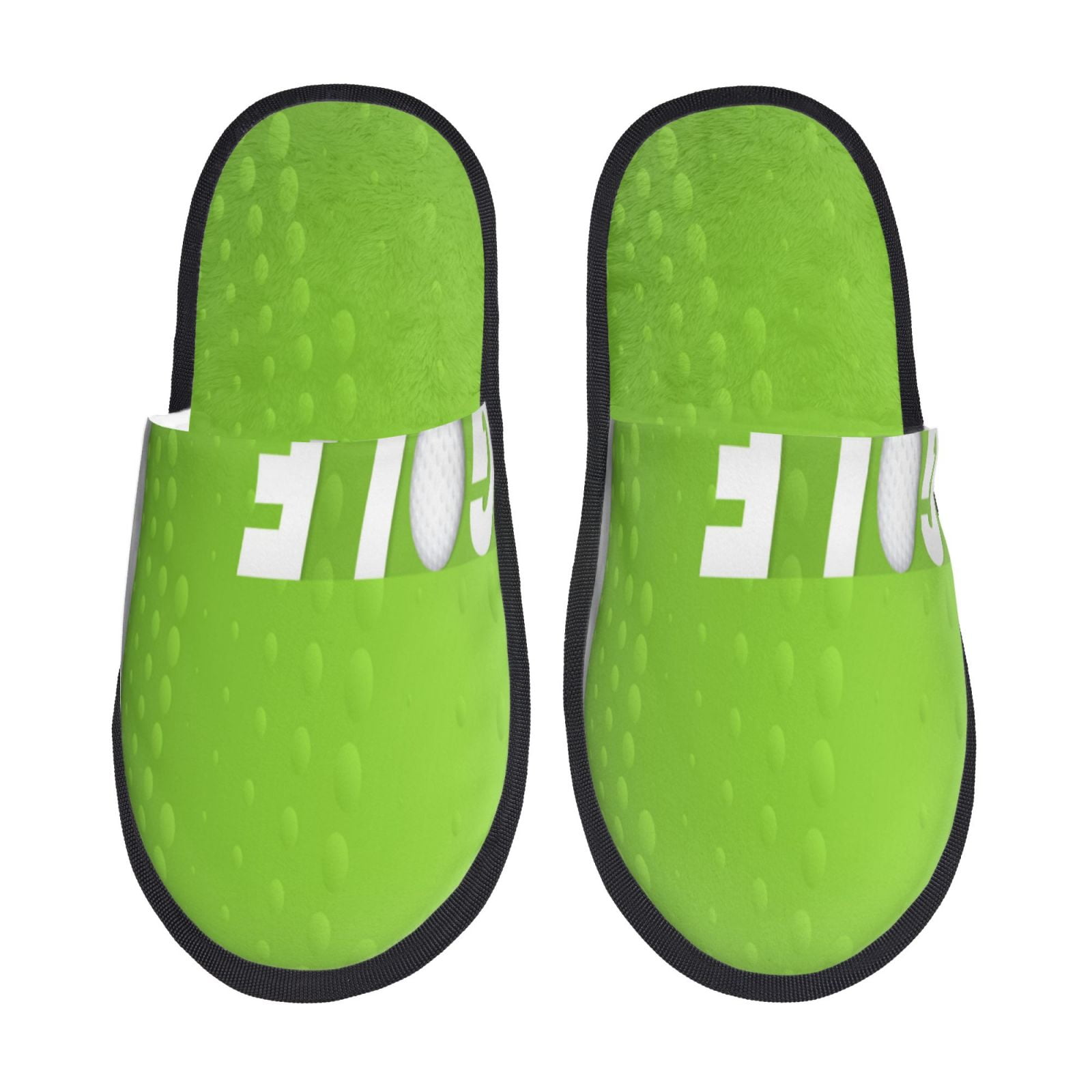 Honeii golf ball Print Furry Slippers Bedroom Slippers for Women and ...