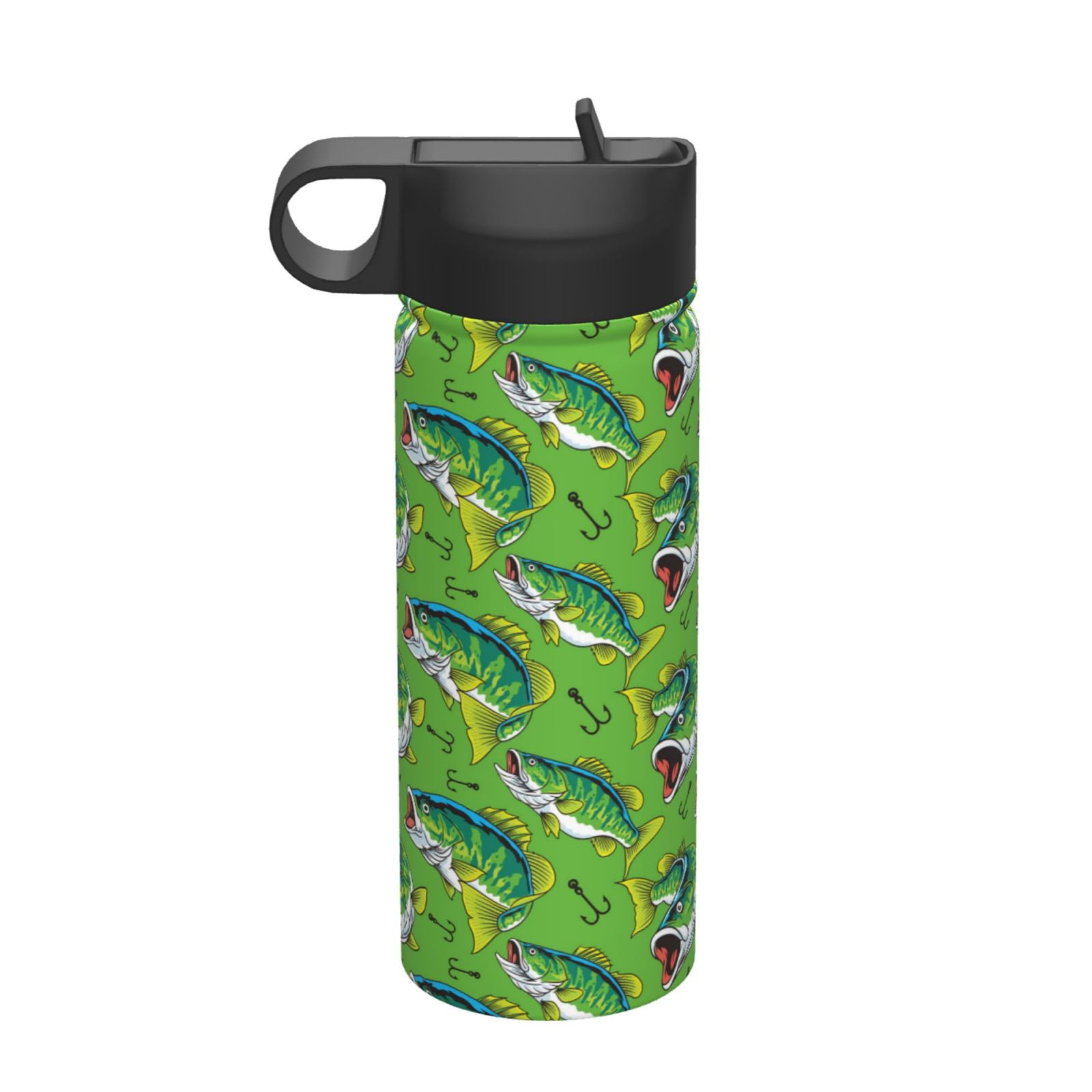 Honeii large mouth green color bass fish Print 18 oz Insulated Water ...
