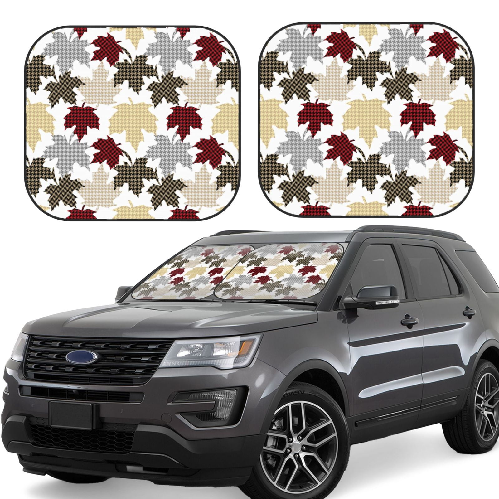 Honeii maple leaves Print Foldable Car Sun Shade for Windshield, 2 ...