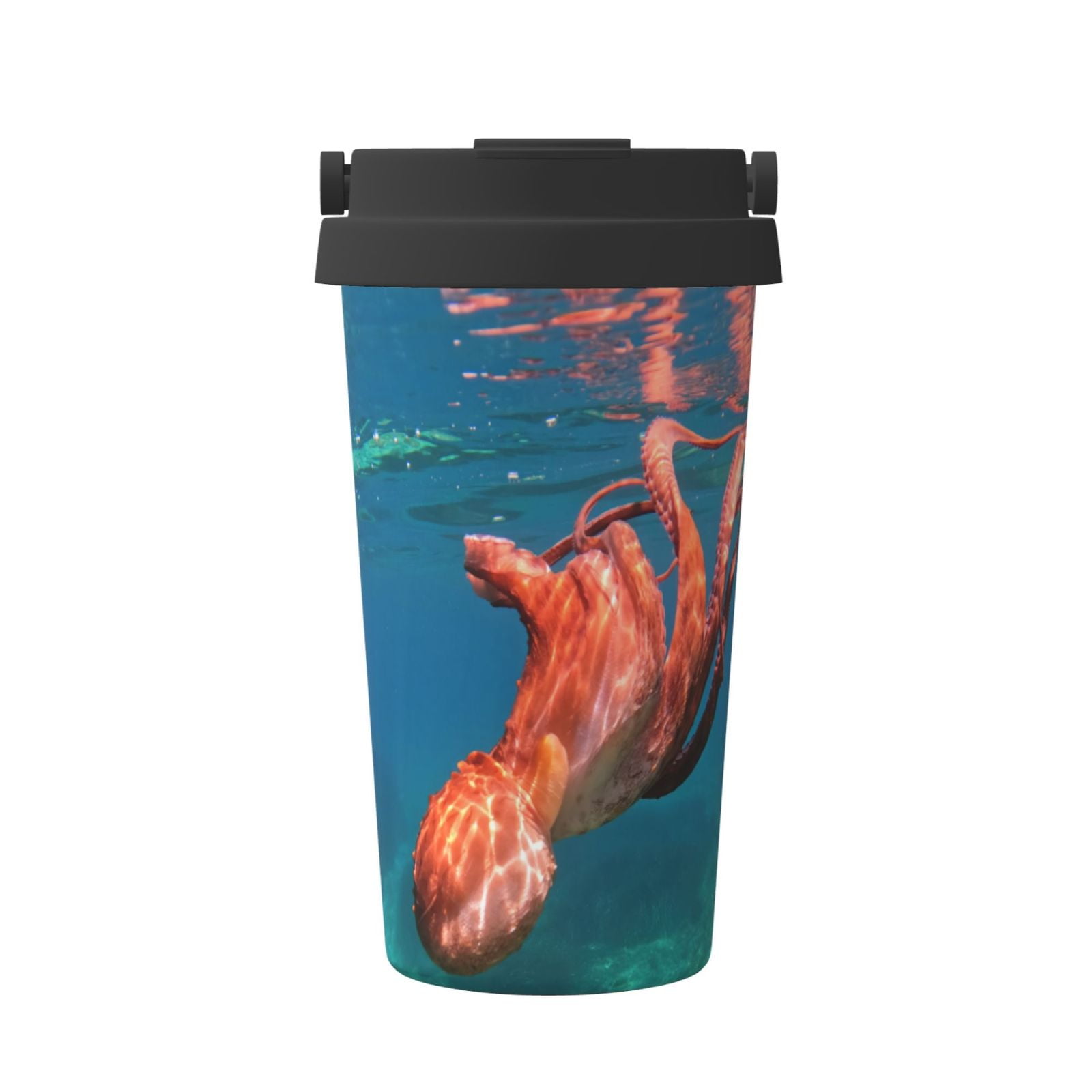 Honeii octopus swimming Print Travel Coffee Mug Insulated Coffee Cup ...