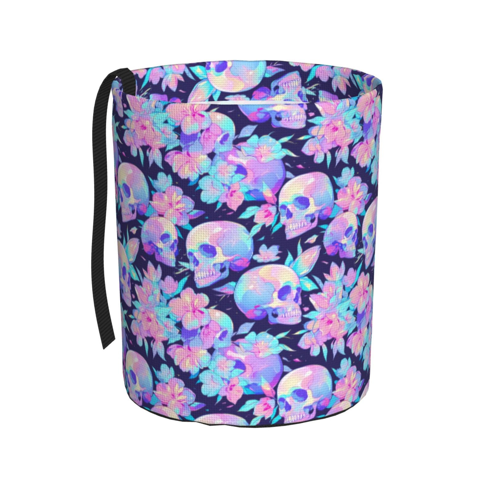 Honeii pinkk flower crystal Skull Print Waterproof Car Trash Can ...