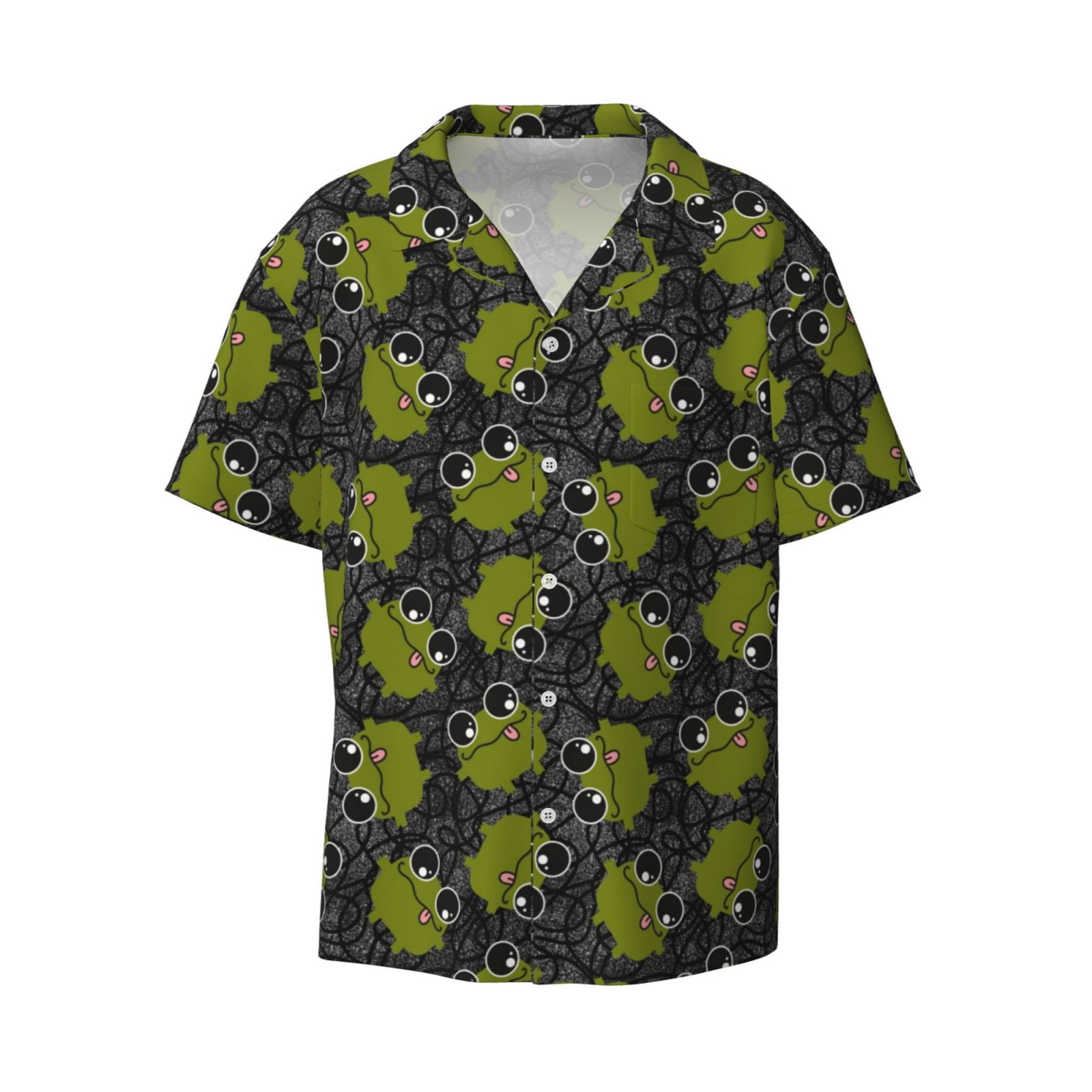 Honeii 's Cartoon Kawaii Frogs1 for men's short-sleeved button-up ...