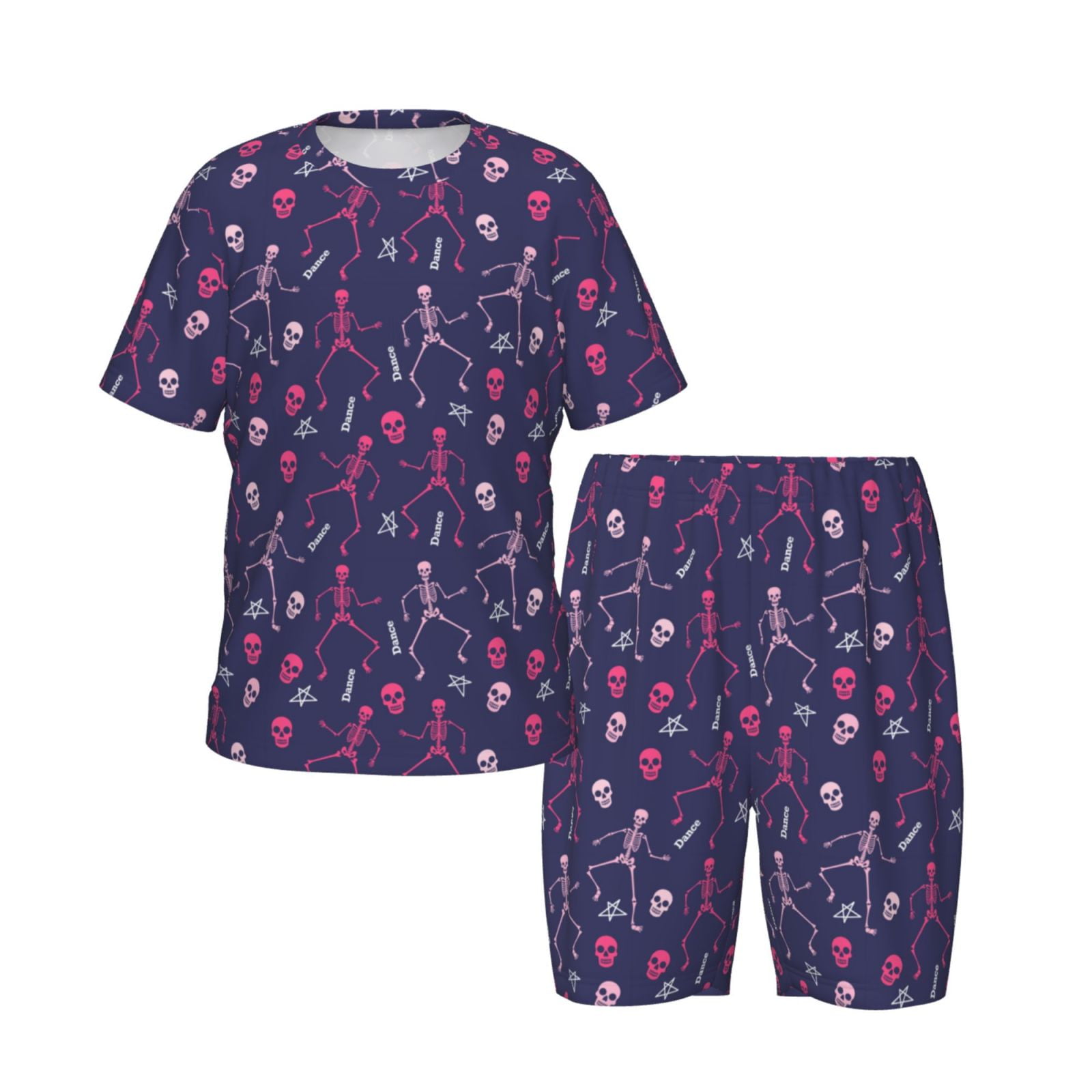 Honeii's Dance Skull Star Print Short-Sleeved Summer Pajama Set, a ...