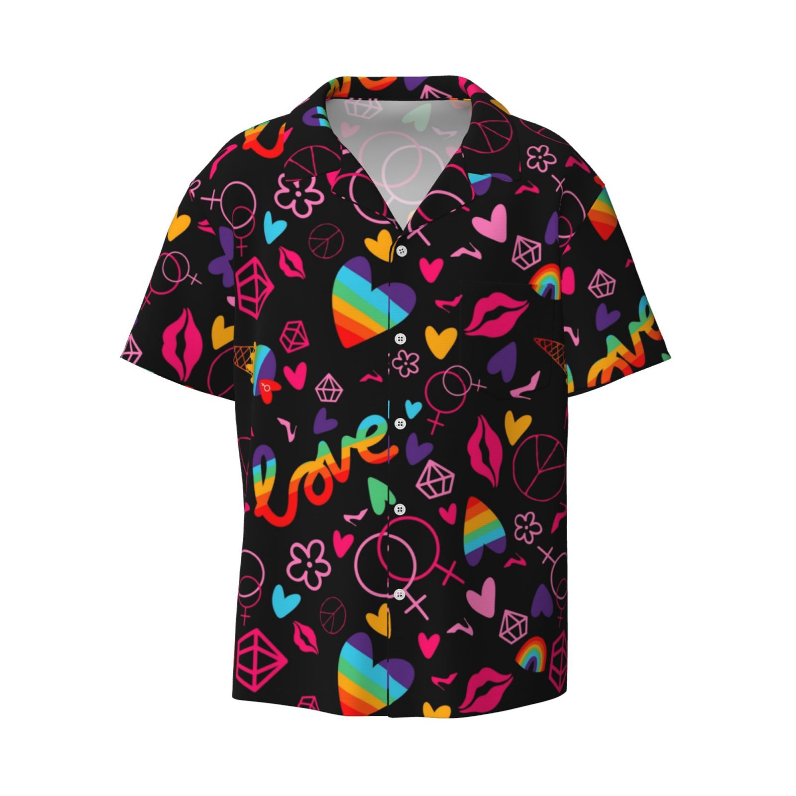 Honeii 's Lgbt Rainbow For Pride for men's short-sleeved button-up ...