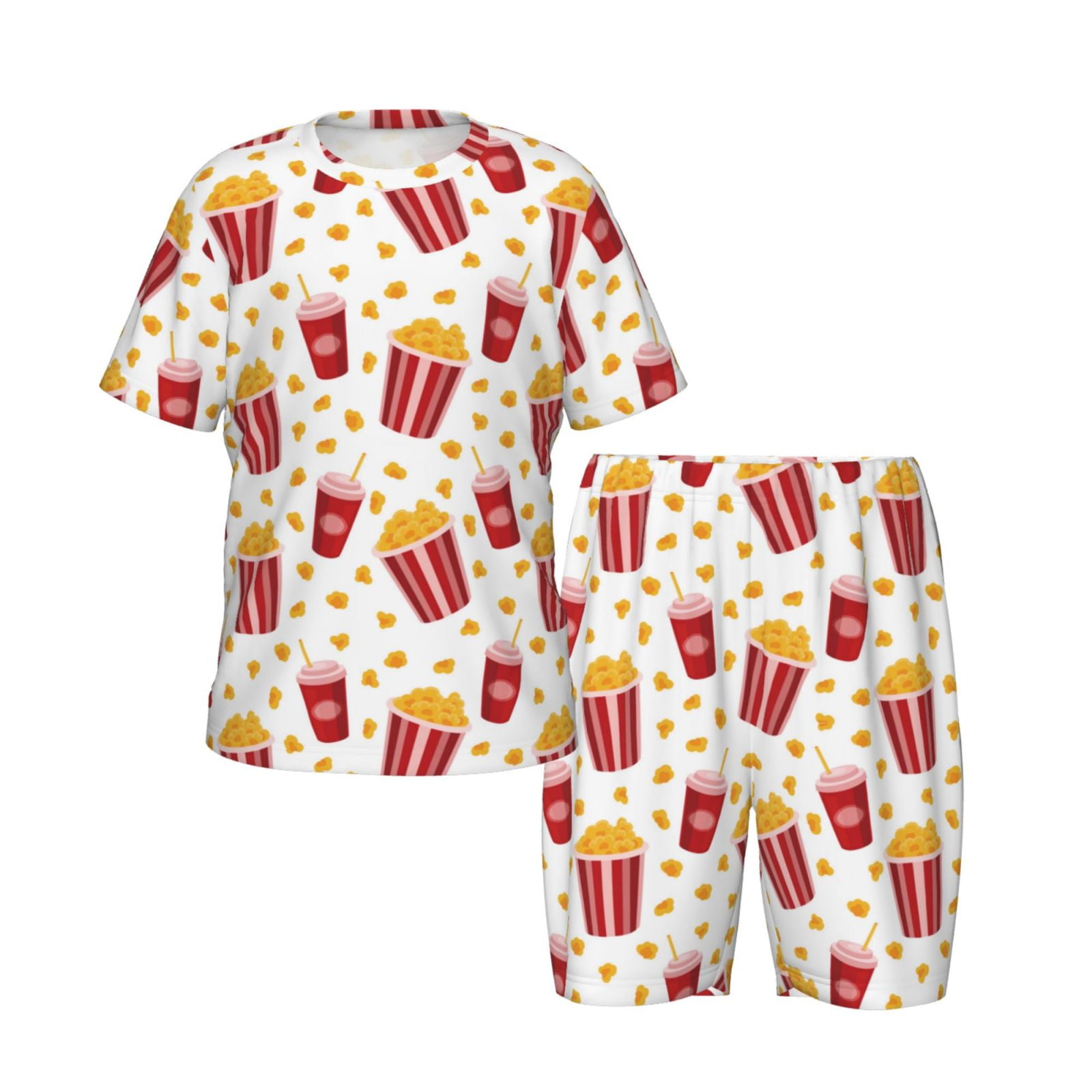 Honeii's Popcorn Print Short-Sleeved Summer Pajama Set, a stylish ...