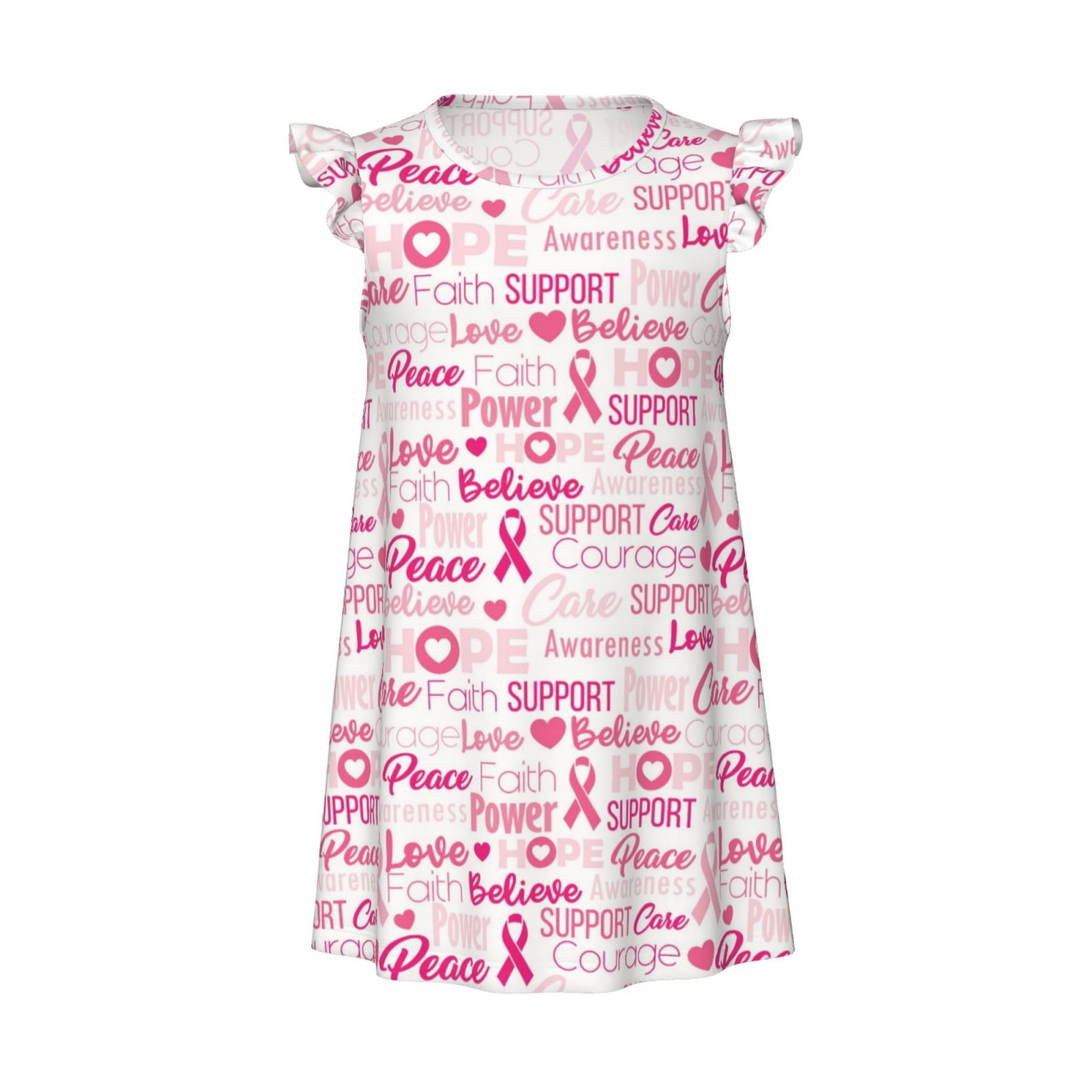 Honeii's elegant Breast Cancer Ribbons Awareness nightgowns - princess ...