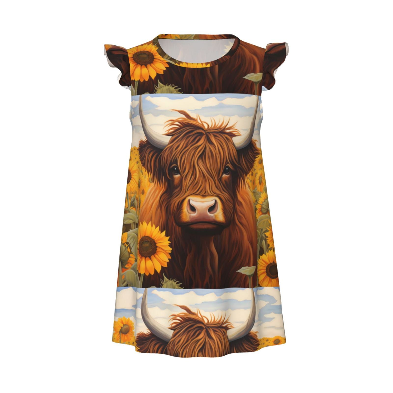 Honeii's elegant Countryside Sunflower Cow nightgowns - princess ...