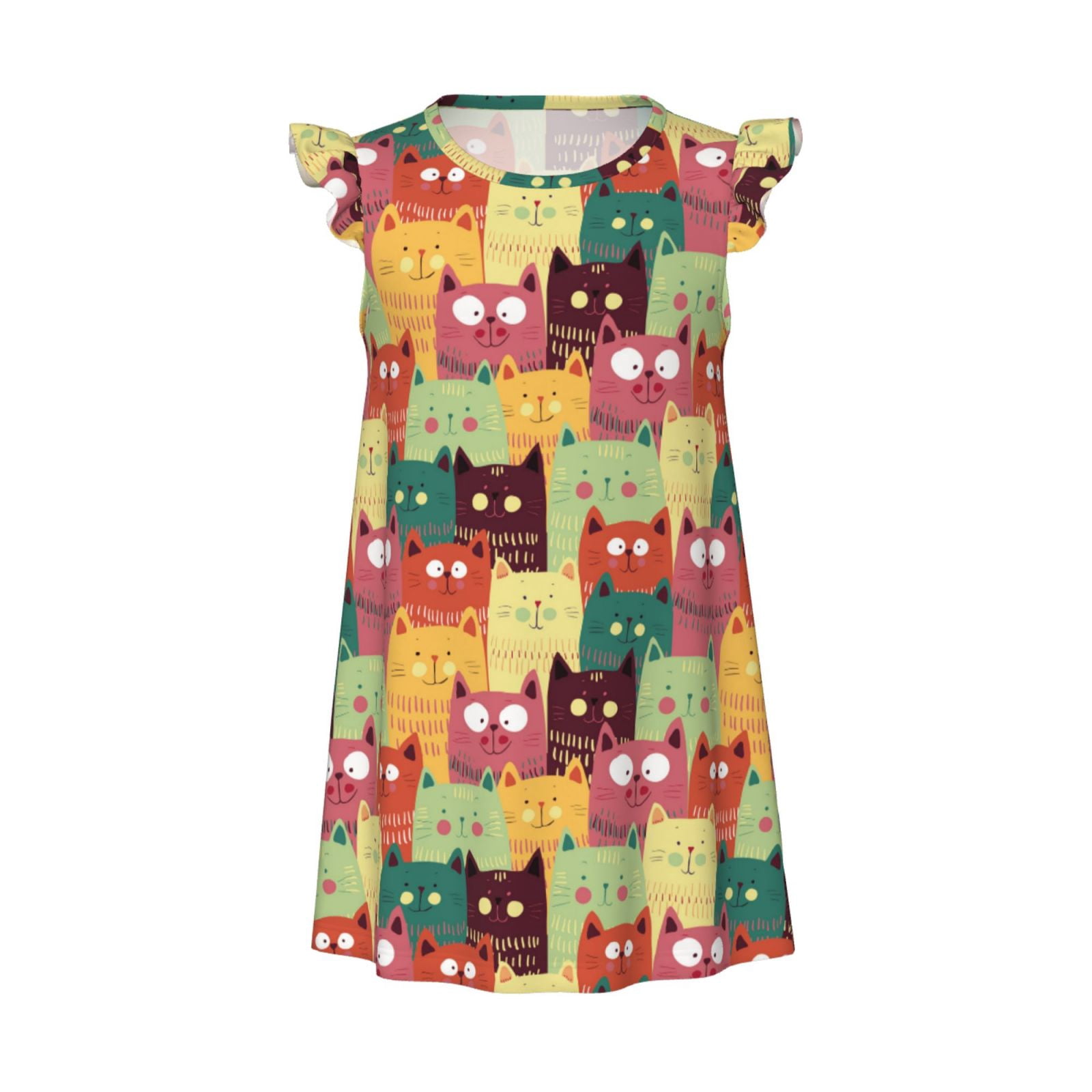 Honeii's elegant Cute Cartoon Cat nightgowns - princess-inspired pajama ...