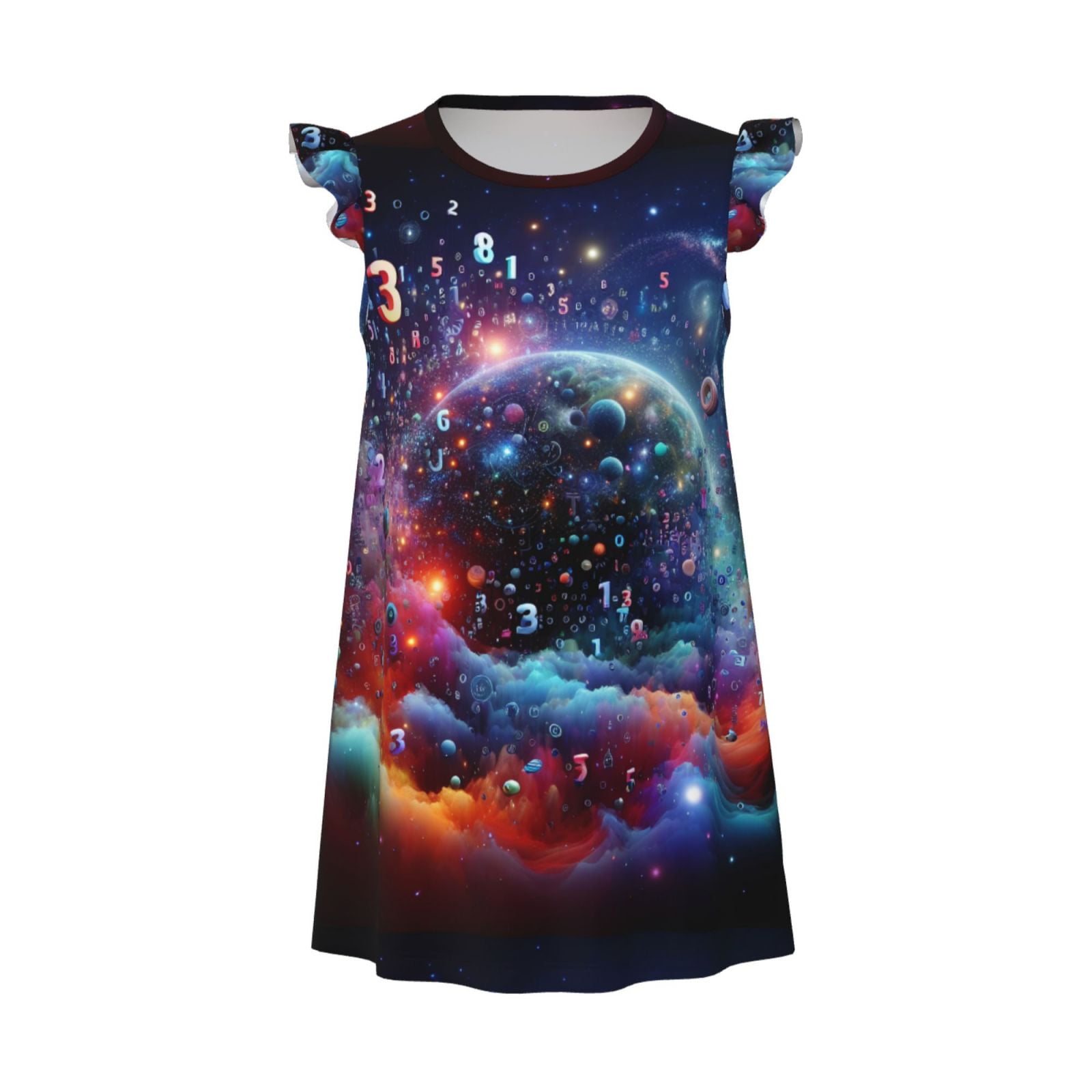 Honeii's elegant Outer Space Floating Numbers And Letters nightgowns ...