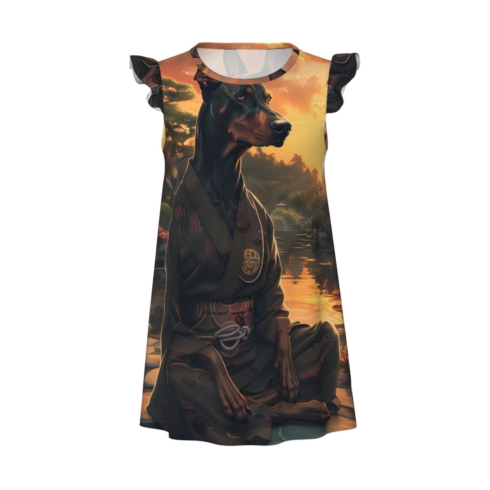 Honeii's elegant Sunset Meditating Doberman nightgowns - princess ...