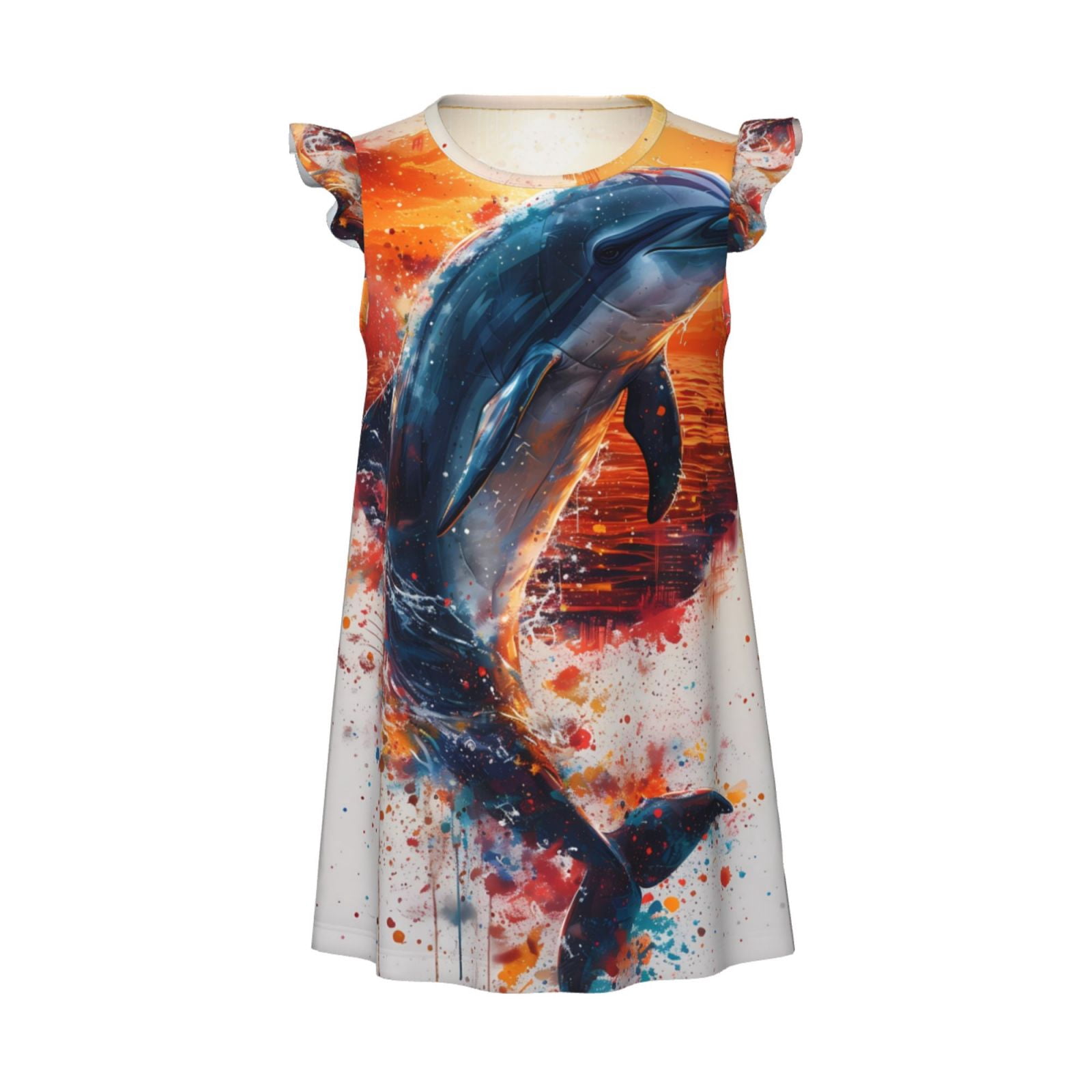 Honeii's elegant Sunset Ocean Watercolor Dolphin nightgowns - princess ...