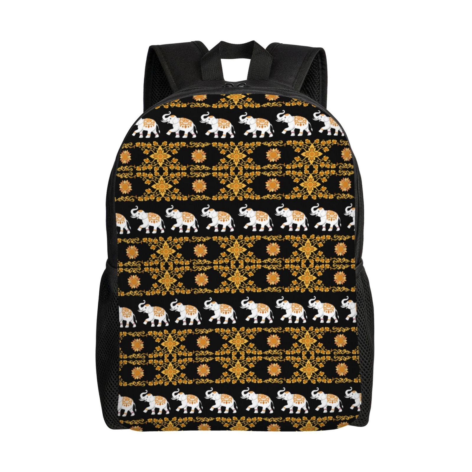 Honeii traditional Elephant Print Laptop Backpack for Work, College ...