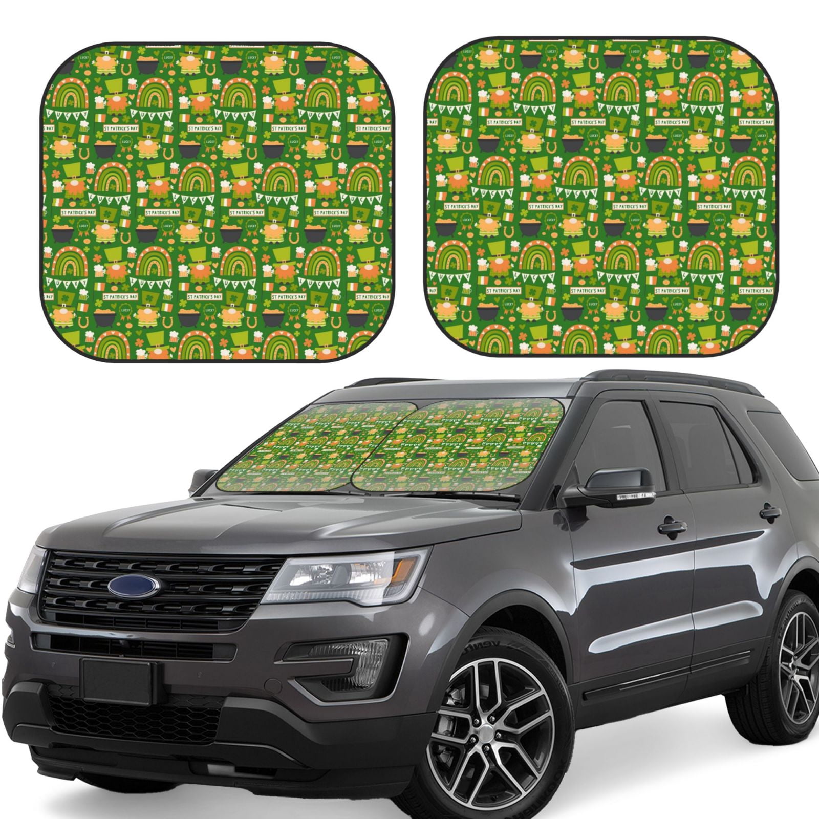 Honeii traditional Irish colours Print Foldable Car Sun Shade for ...