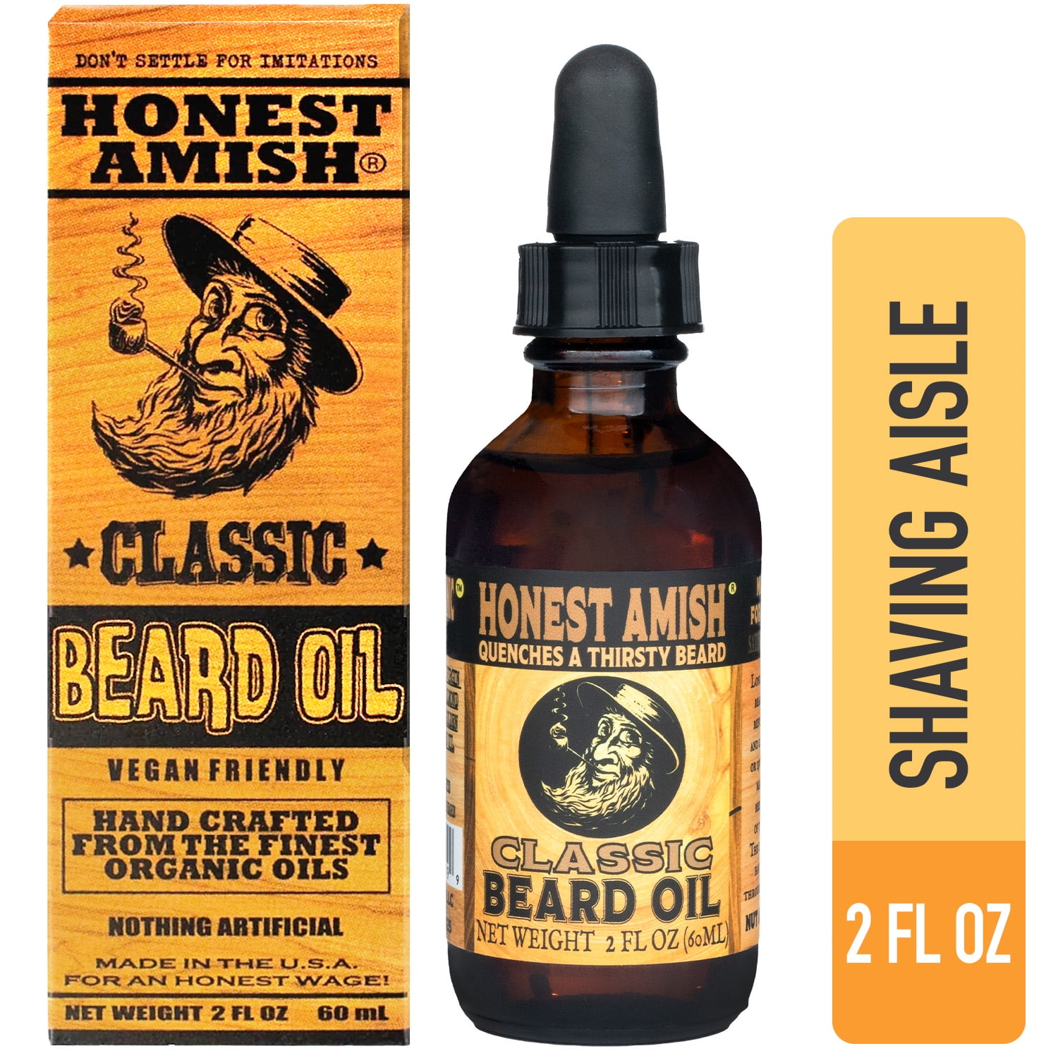 Honest Amish Classic Beard Oil 2 fl oz - Nourishes and Adds Shine ...