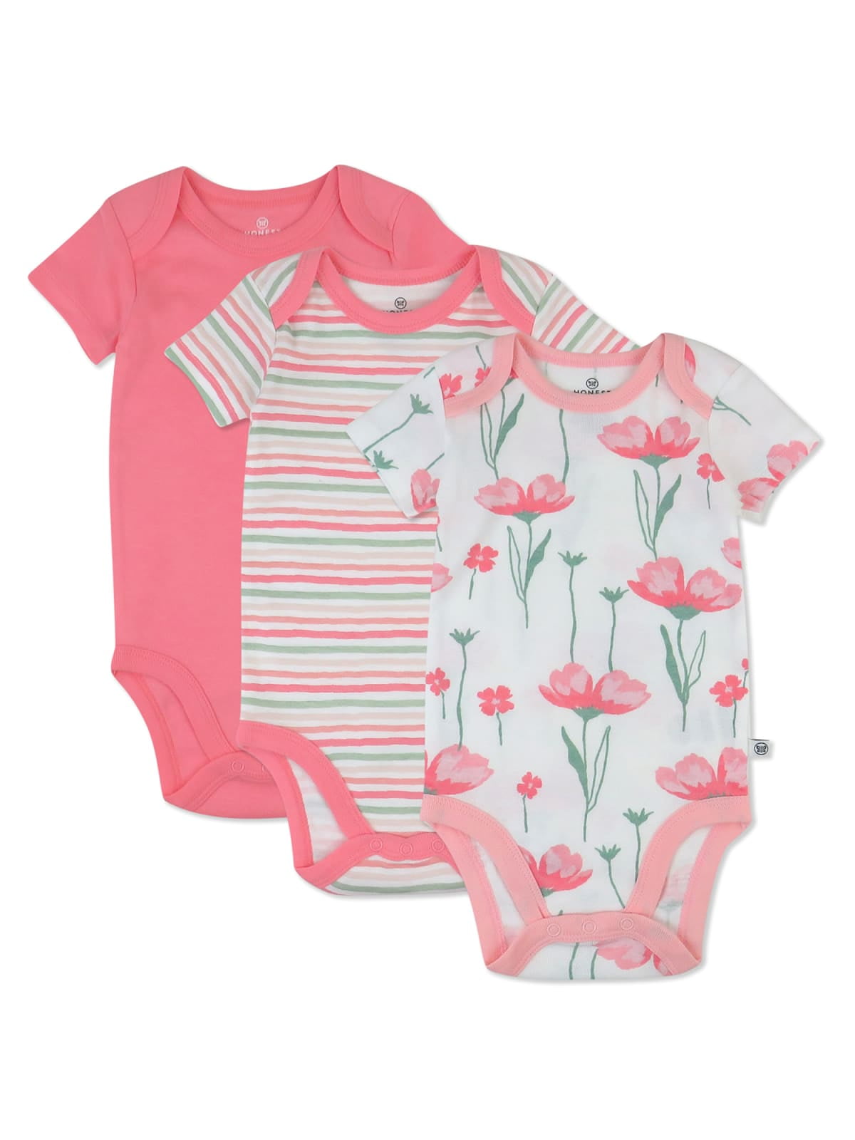 Honest Baby Clothing Organic Cotton Short Sleeve Bodysuit - Walmart.com