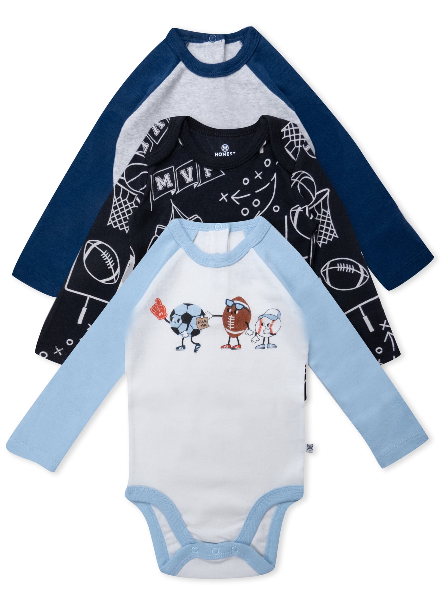 Honest Baby Clothing Organic Cotton Boy or Girl Long Sleeve Bodysuit ...