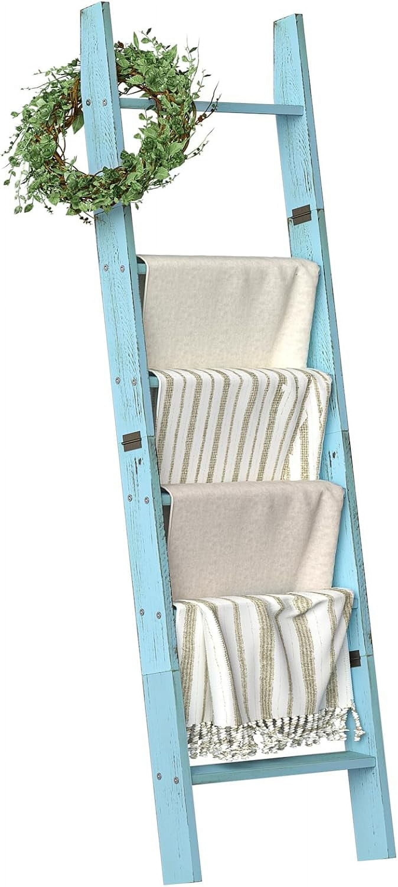 Honest Blanket Ladders for The Living Room, 6-Tier Blanket Holder, Wall ...