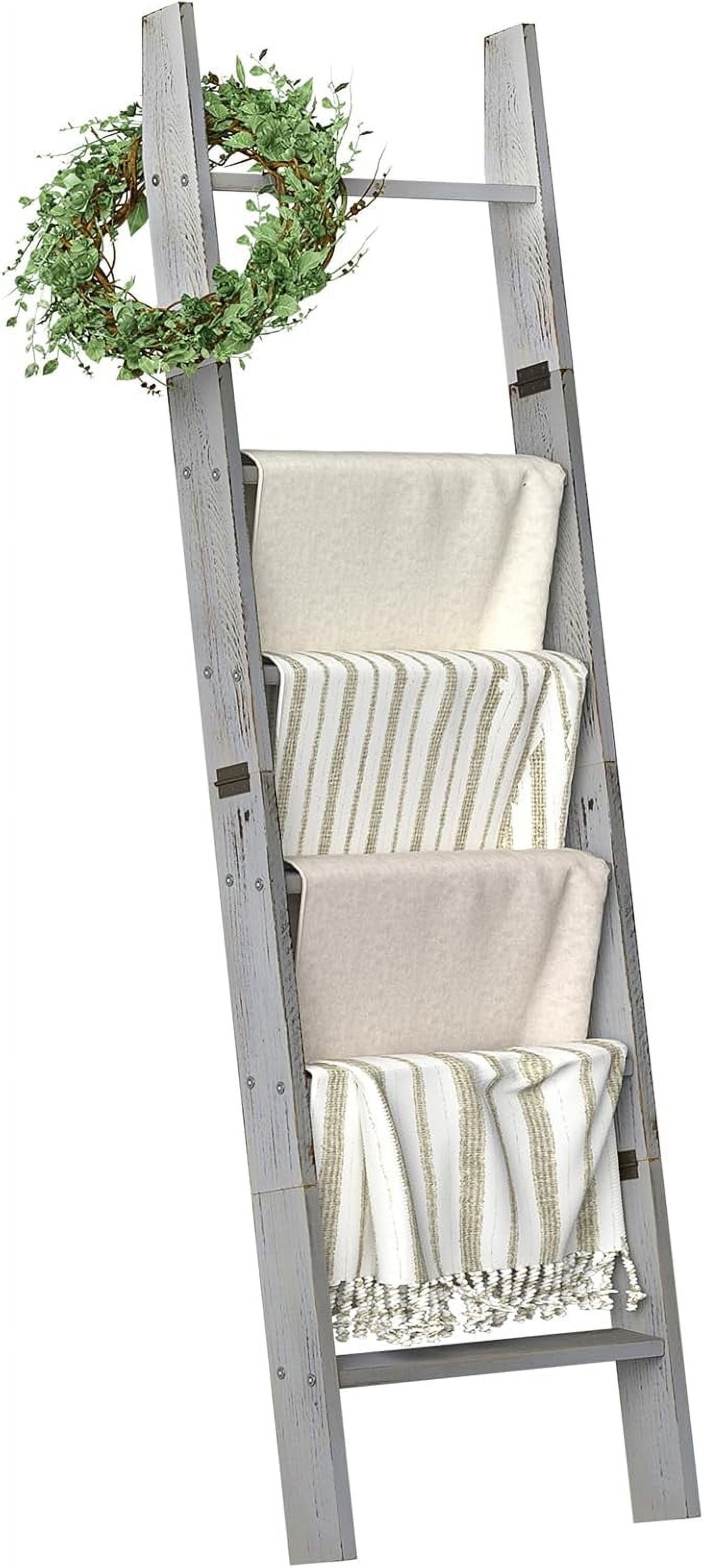 Honest Blanket Ladders for The Living Room, 6-Tier Blanket Holder, Wall ...