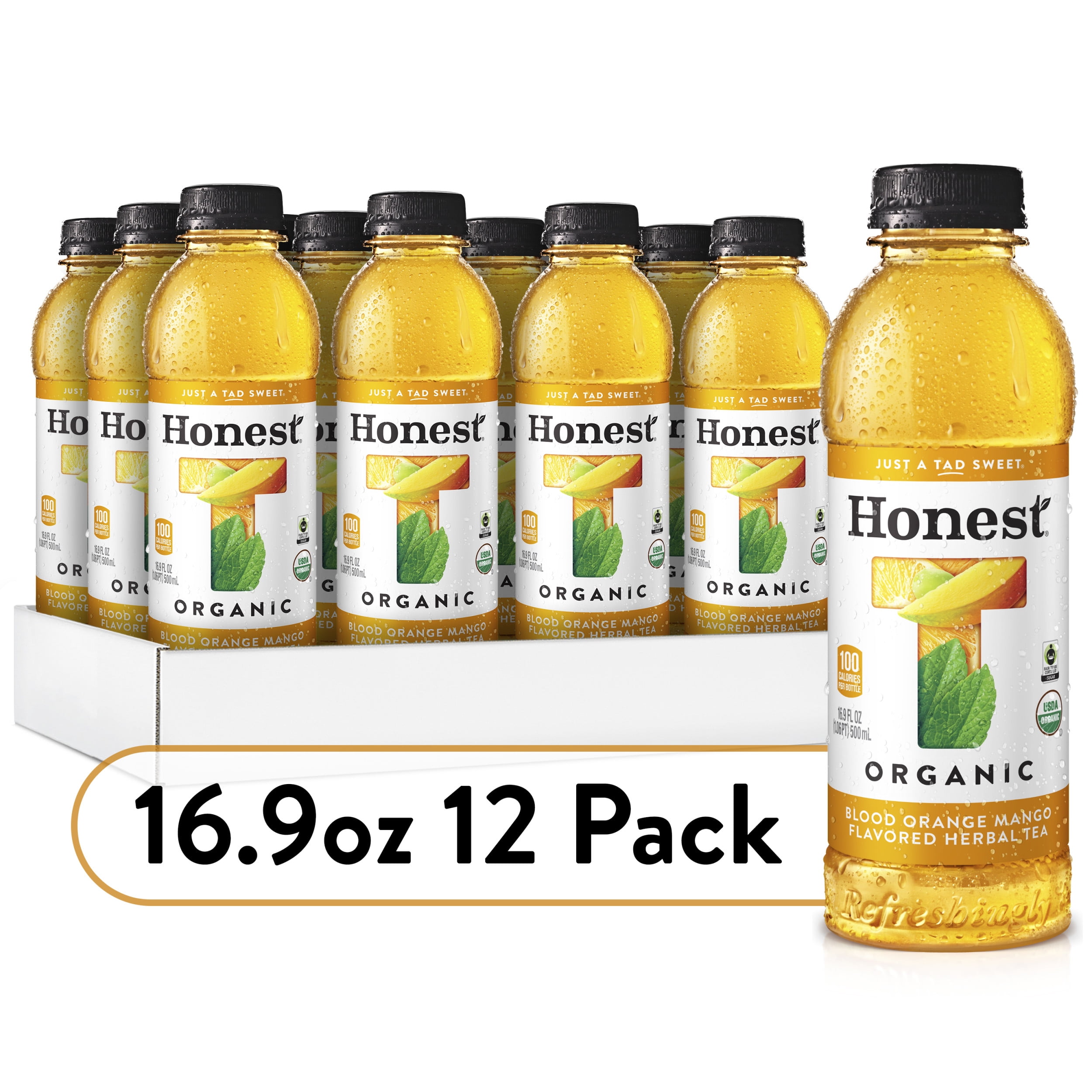 Honest Blood Orange Mango Flavored Herbal Tea-KO Bottles, 16.9 fl oz ...