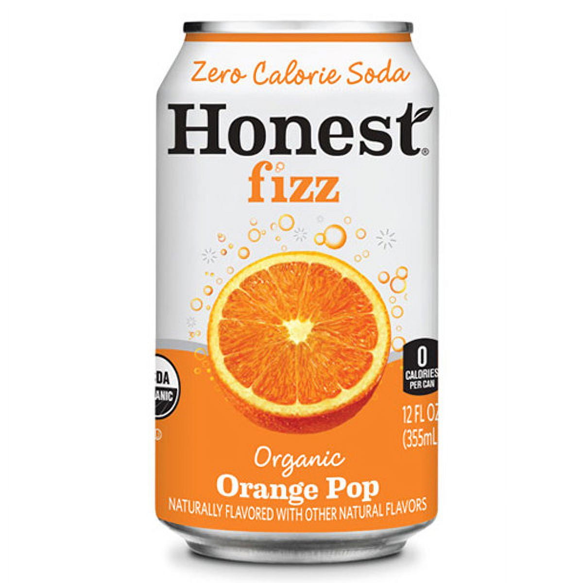 Honest Fizz Zero Calorie Soda Orange Pop 12 Oz Cans Pack of 6 - Walmart.com