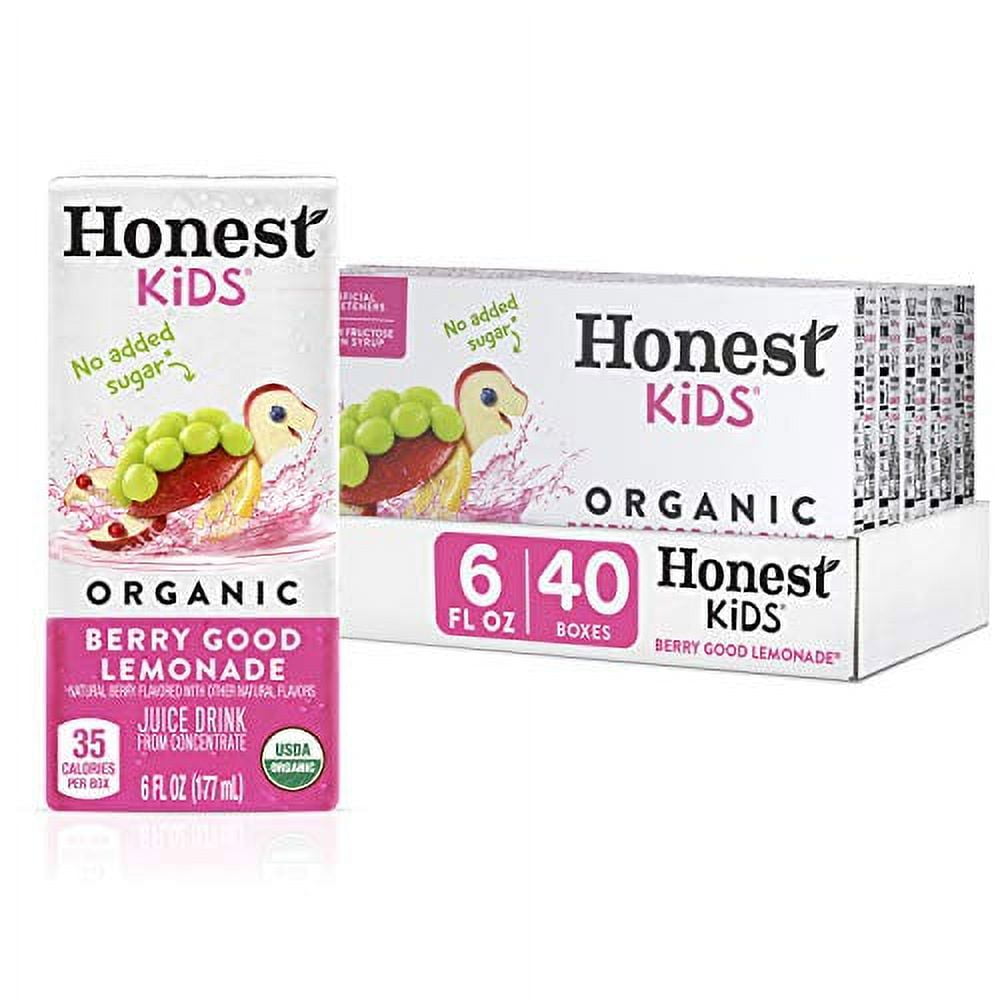 Honest Kids Berry Good .. Lemonade, Organic Juice Drink, .. 6 Fl oz Juice .. Boxes, Pack Of 40 ...