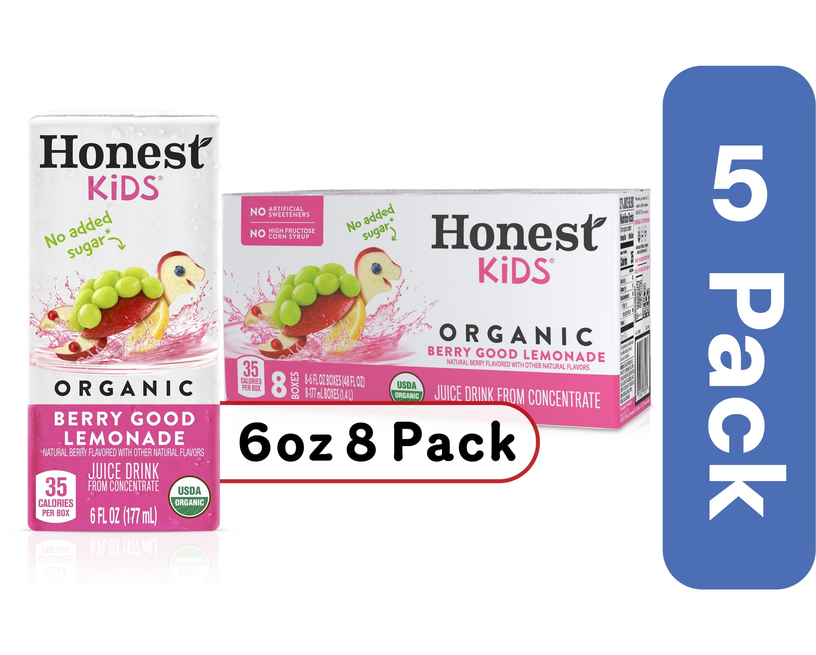 Honest Kids Juice Berry Good Lemonade 8 Pack 48 fl oz (Pack of 5 ...