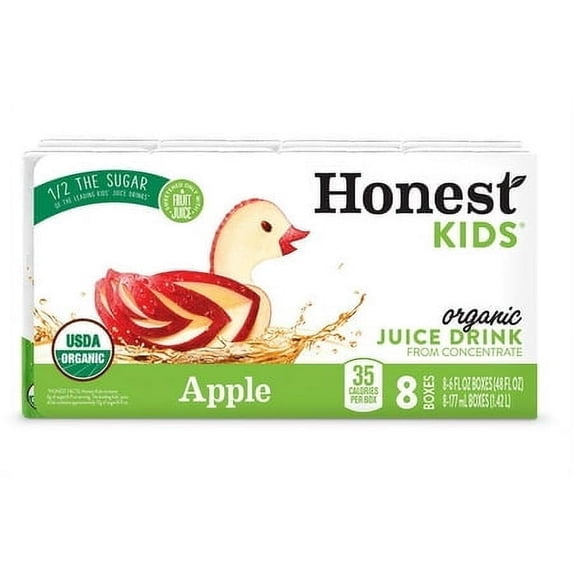 Honest Kids Organic Apple Juice Drink, 8 Pack, 6 Fl Oz Each, USDA ...