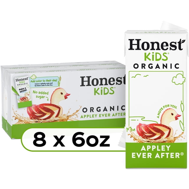 Honest Kids Organic Appley Ever After Apple Juice Drink, 6 fl oz, 8 ...