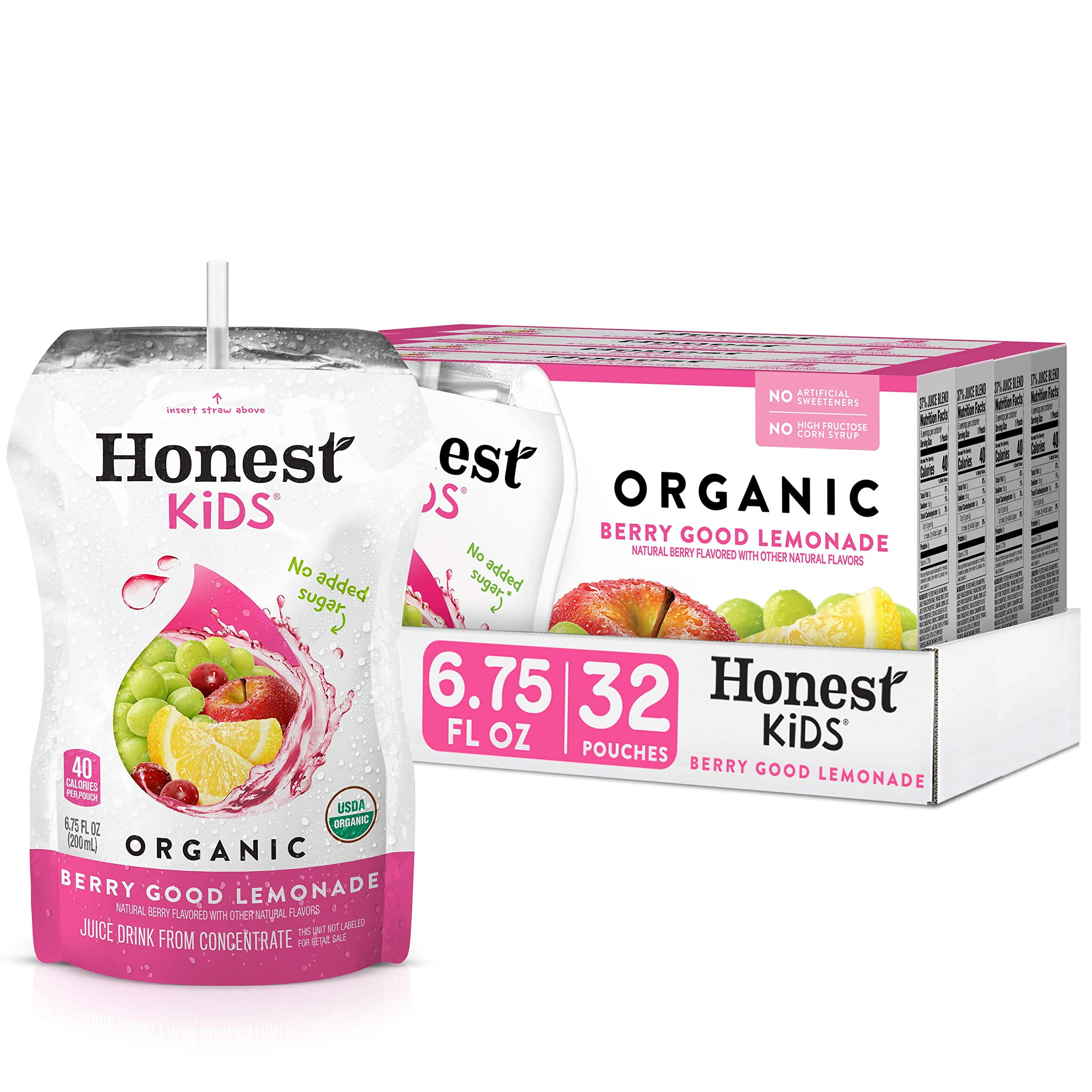 Honest Kids Organic Juice Drink, Berry BSL1 Berry Good Lemonade, 6.75 ...