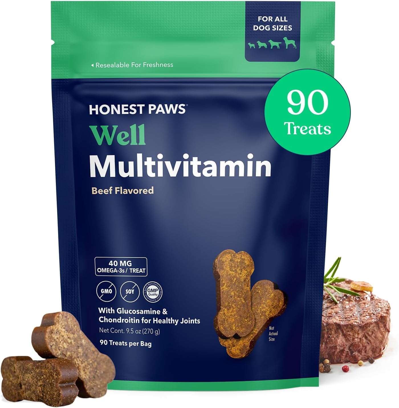 Honest Paws Dog Multivitamin for Joints, Digestion, Immune Support ...