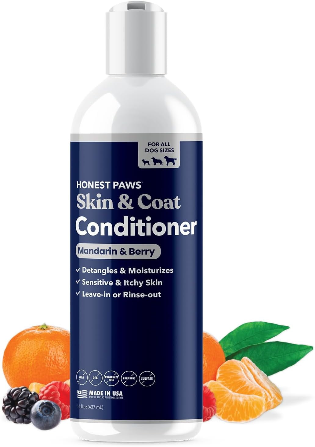 Honest Paws, Dog Skin & Coat Conditioner, 16 oz, Mango & Berry ...