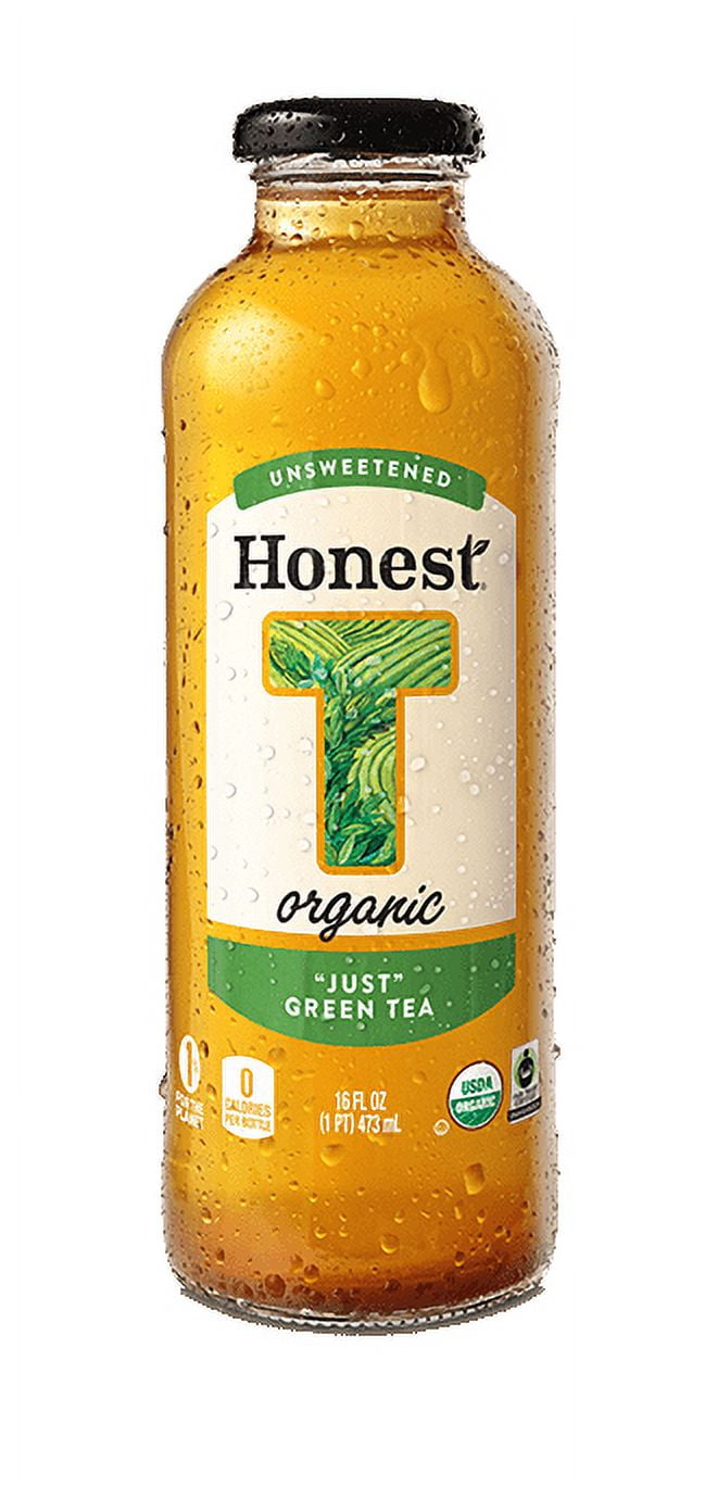 Honest Tea Organic Just Green Tea 16 Oz Glass Bottles - Pack of 12 ...
