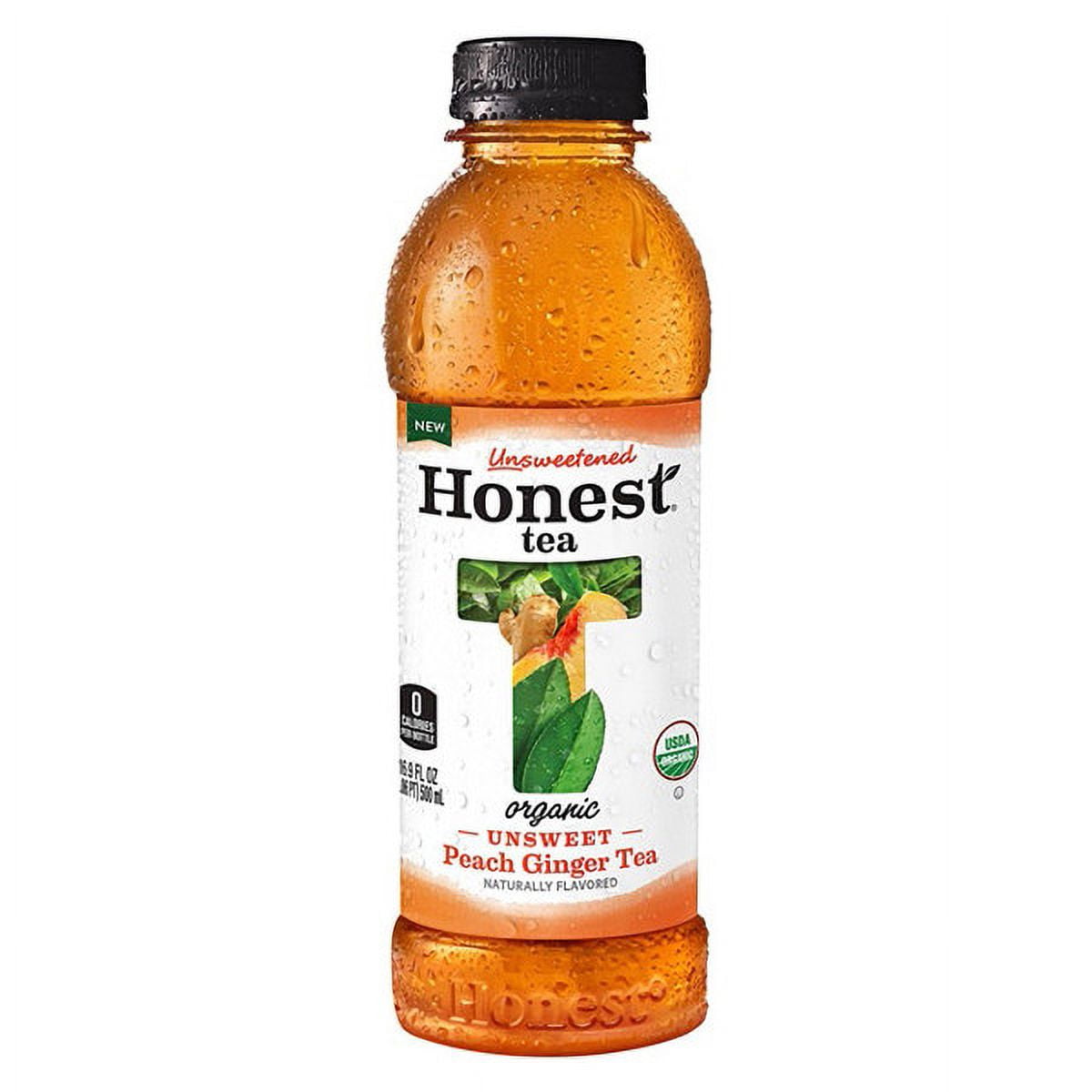 Honest Tea Unsweet Organic Peach Ginger Tea 16.9 oz Plastic Bottles ...
