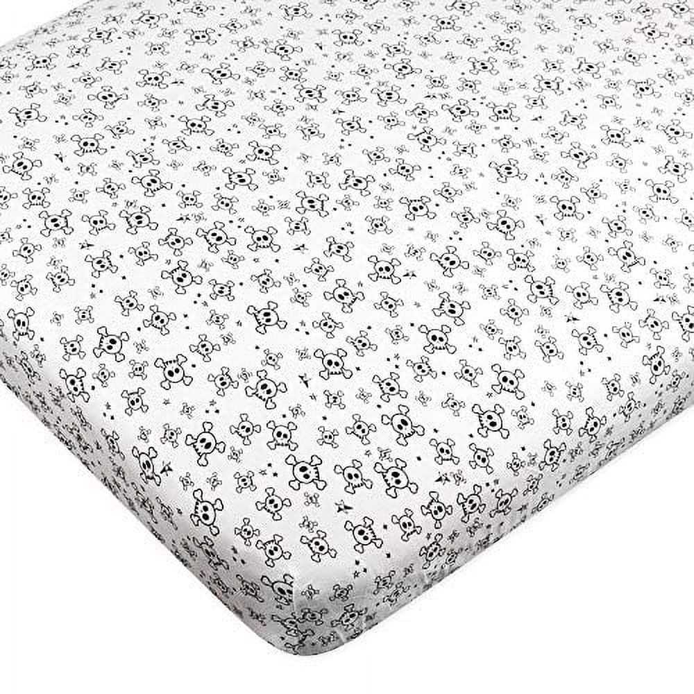 HonestBaby Organic Cotton Fitted Crib Sheet, Tossed Skulls, One Size ...