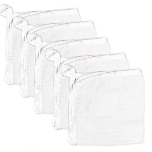 HonestBaby Organic Cotton Washcloth Multi-Pack, 5-Pack Bright White ...