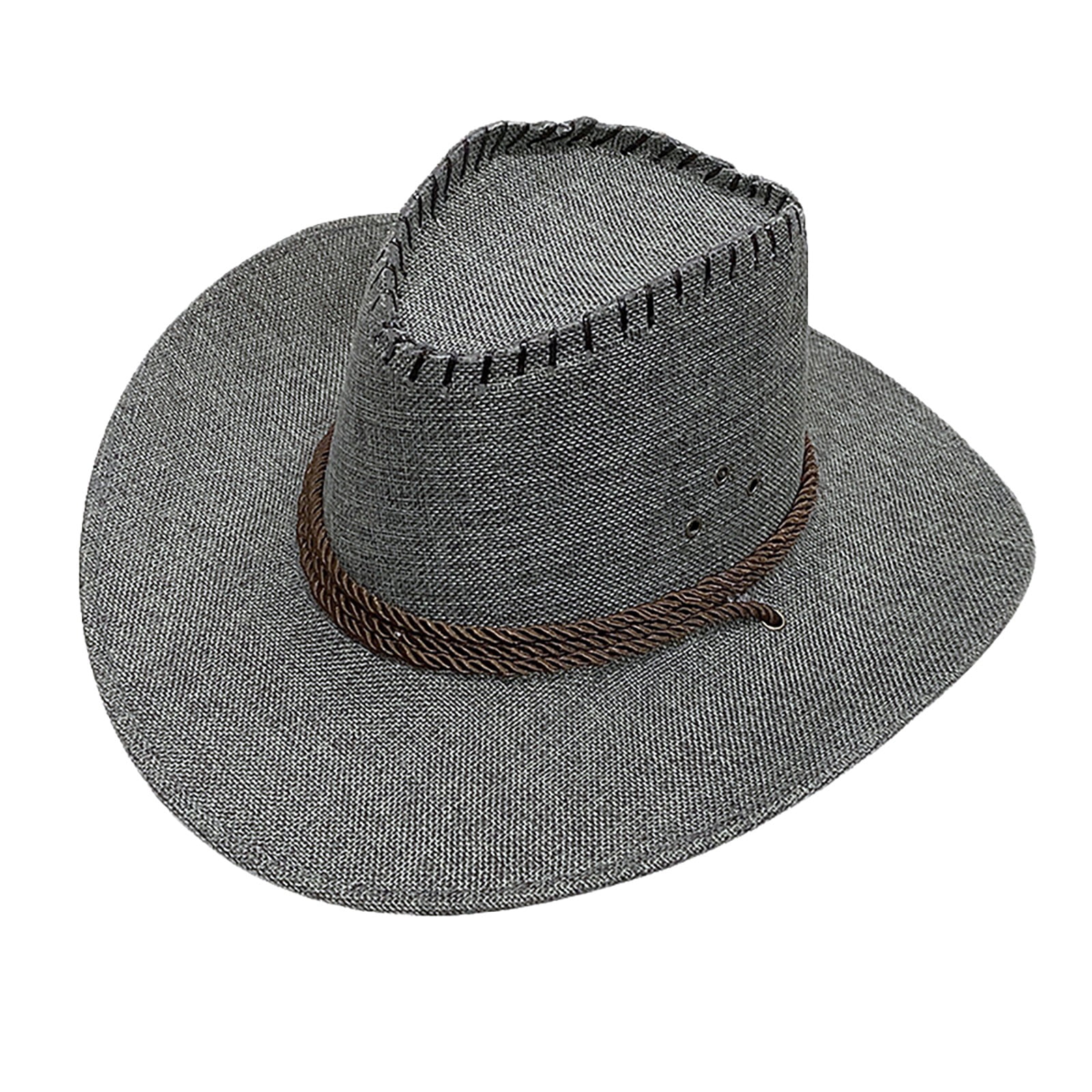 HonestMatter Men's Classic Western Hat, Brown Cowboy Hat with ...