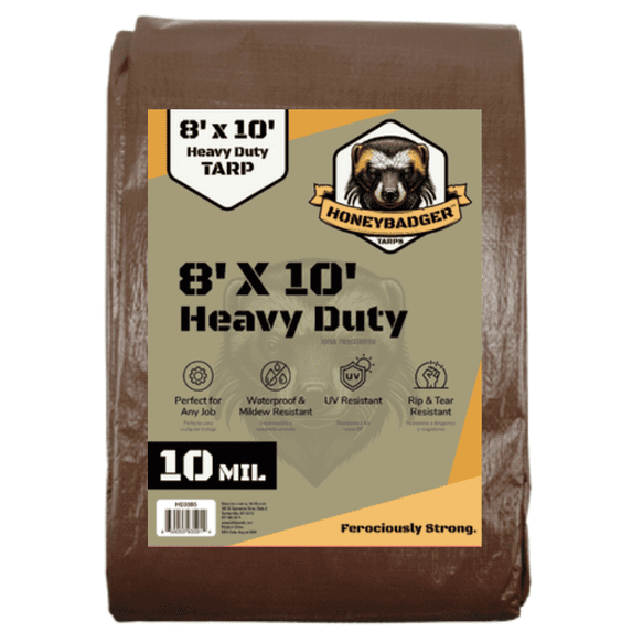 Honey Badger 8x10 Heavy Duty Tarp - 10 mil thick - Walmart.com