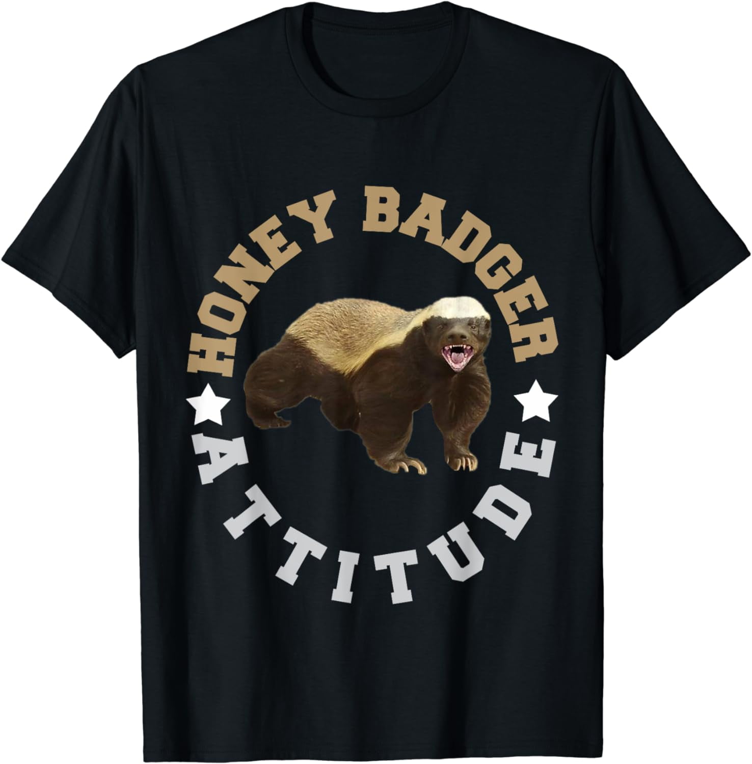 Honey Badger Attitude T-shirt Funny Crazy Animal Fun Tee - Walmart.com