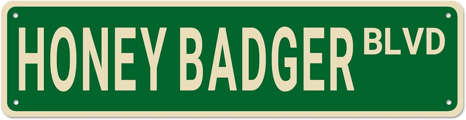 Honey Badger BLVD Street Sign, Honey Badger Decor Honey Badger Lover ...