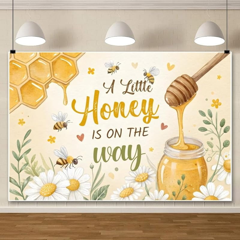 Honey Bee Backdrop Cute Bees Blooming Wildflowers Funny Photography ...